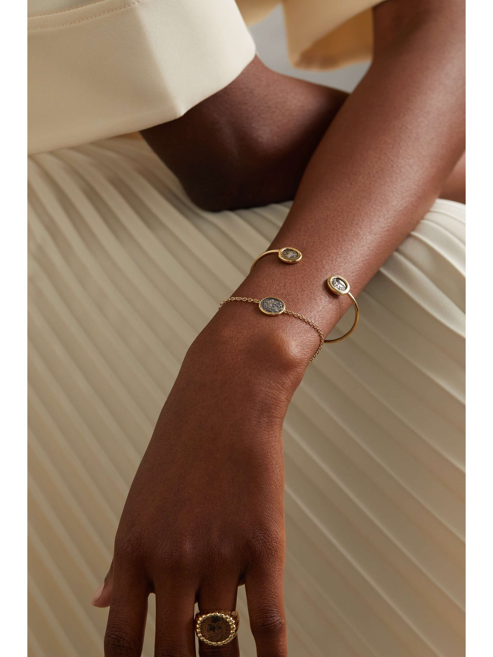 DUBINI Alexander the Great 18-karat gold and silver bracelet | NET-A-PORTER