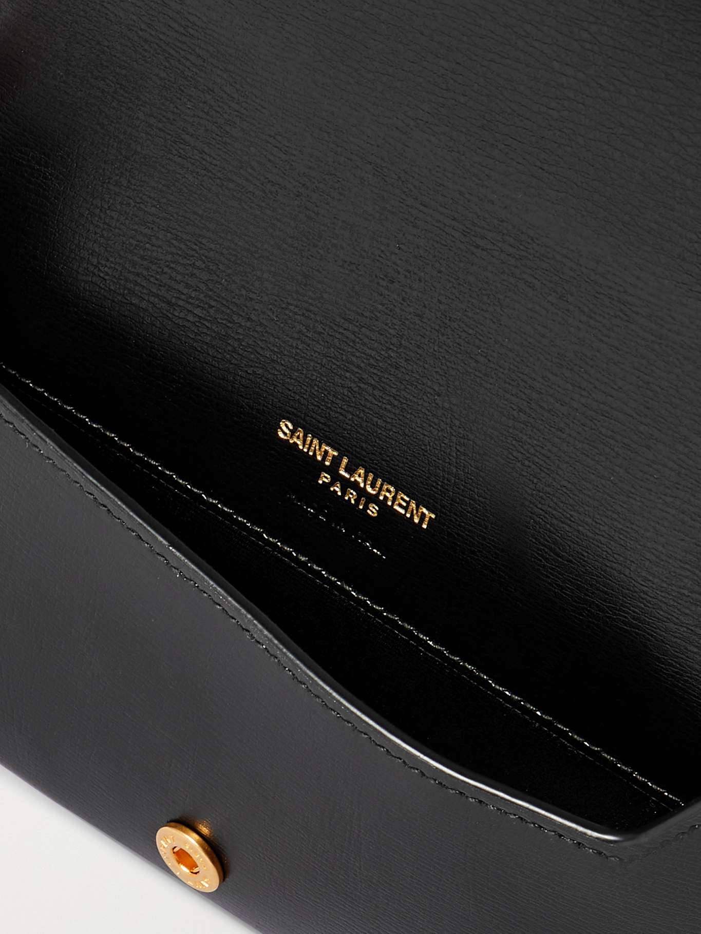 SAINT LAURENT Cassandre Strap leather phone case | NET-A-PORTER