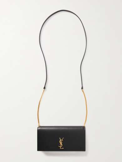 SAINT LAURENT Cassandre Strap leather phone case | NET-A-PORTER