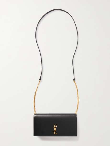 SAINT LAURENT Cassandre Strap leather phone case | NET-A-PORTER