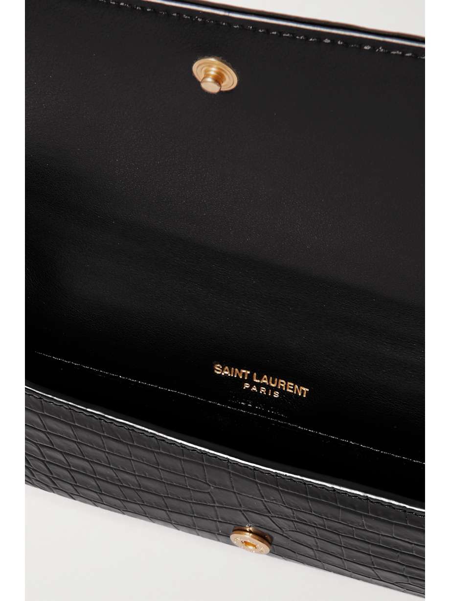 SAINT LAURENT Cassandre Strap leather phone case | NET-A-PORTER