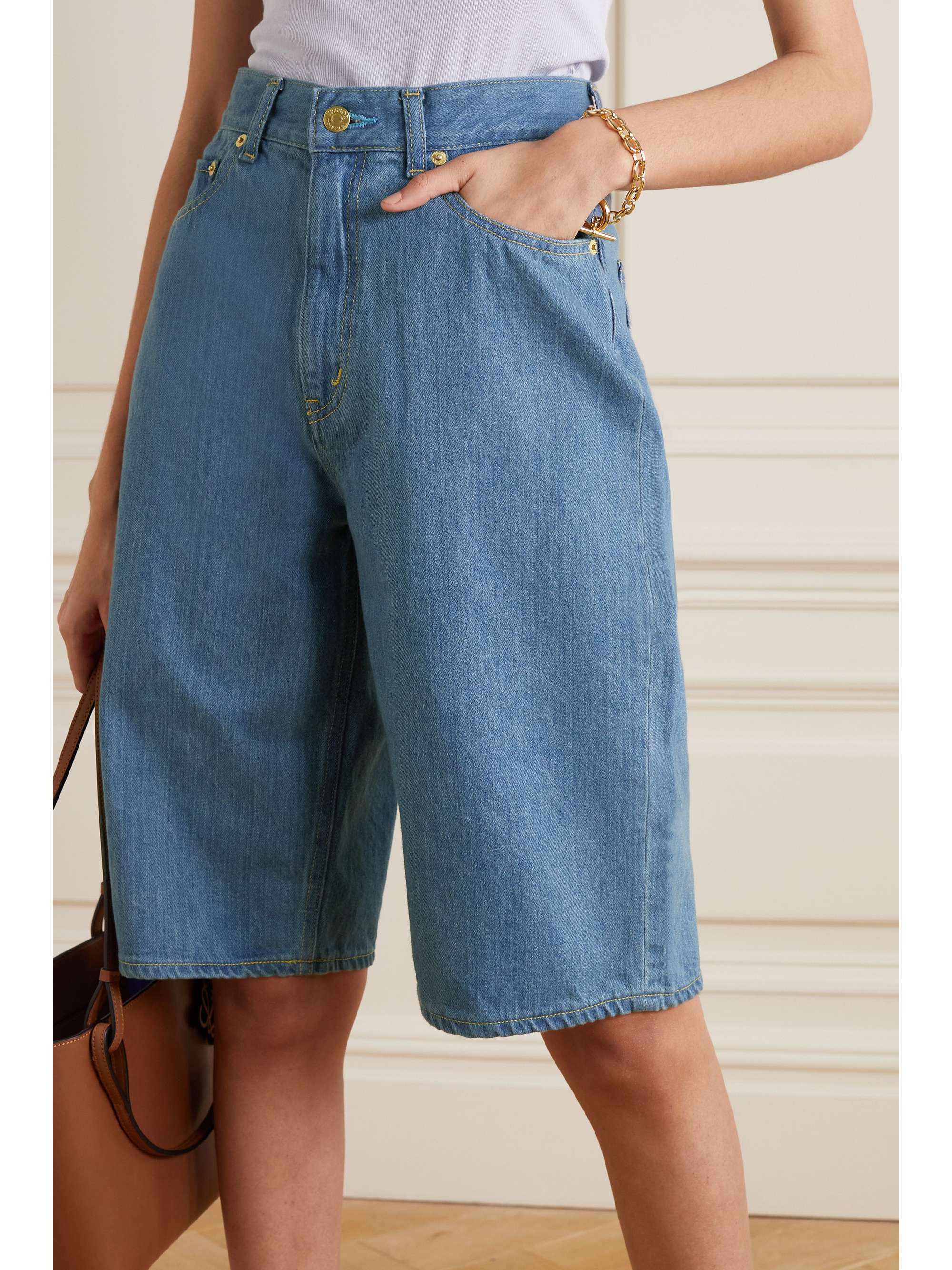 Mid denim + NET SUSTAIN The Turquoise organic denim shorts | TU ES MON ...