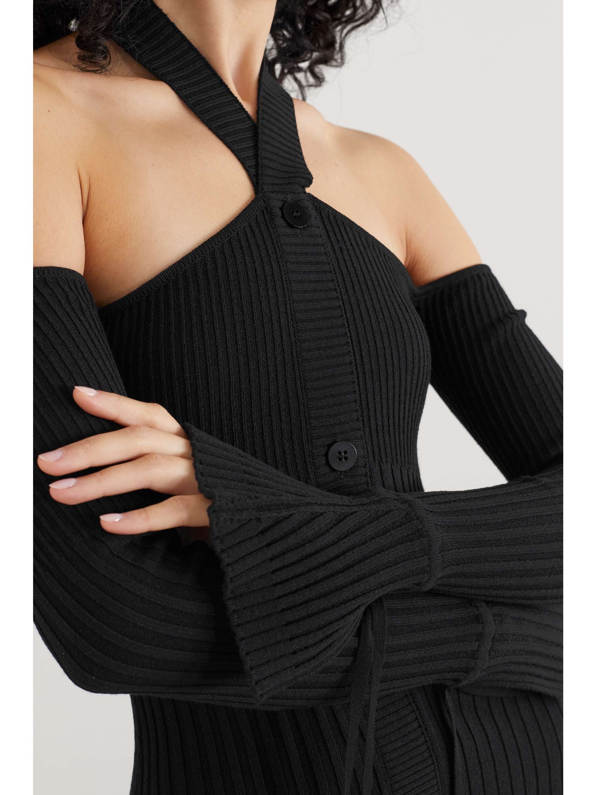 AndreĀdamo Cutout Ribbed Knit Mini Dress Net A Porter