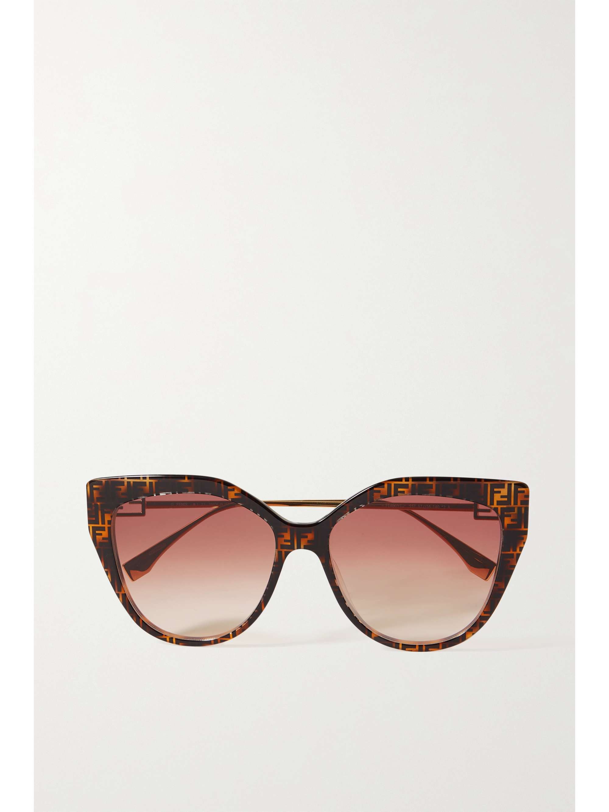 Fendi Eyewear Oversized Cat Eye Printed Tortoiseshell Acetate And Gold Tone Sunglasses Net A