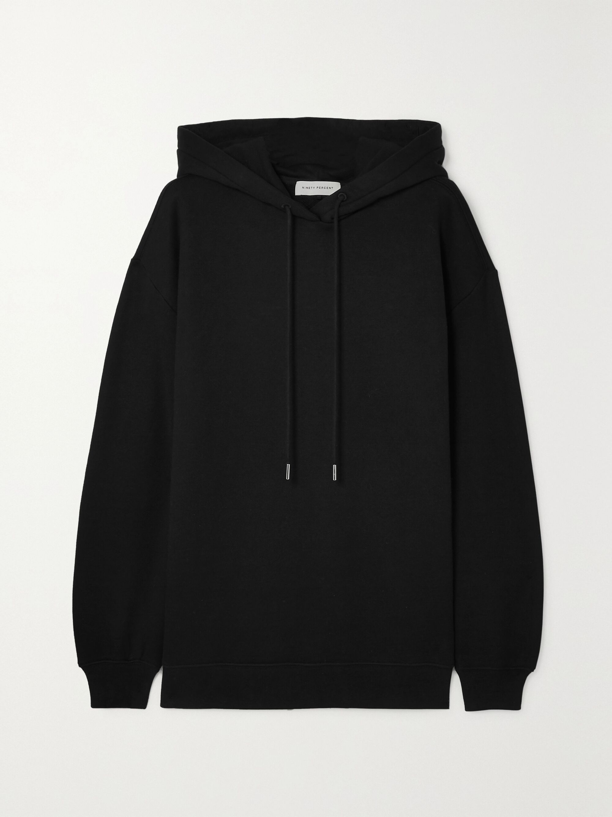 Black Laura oversized organic cotton-jersey hoodie | NINETY PERCENT ...
