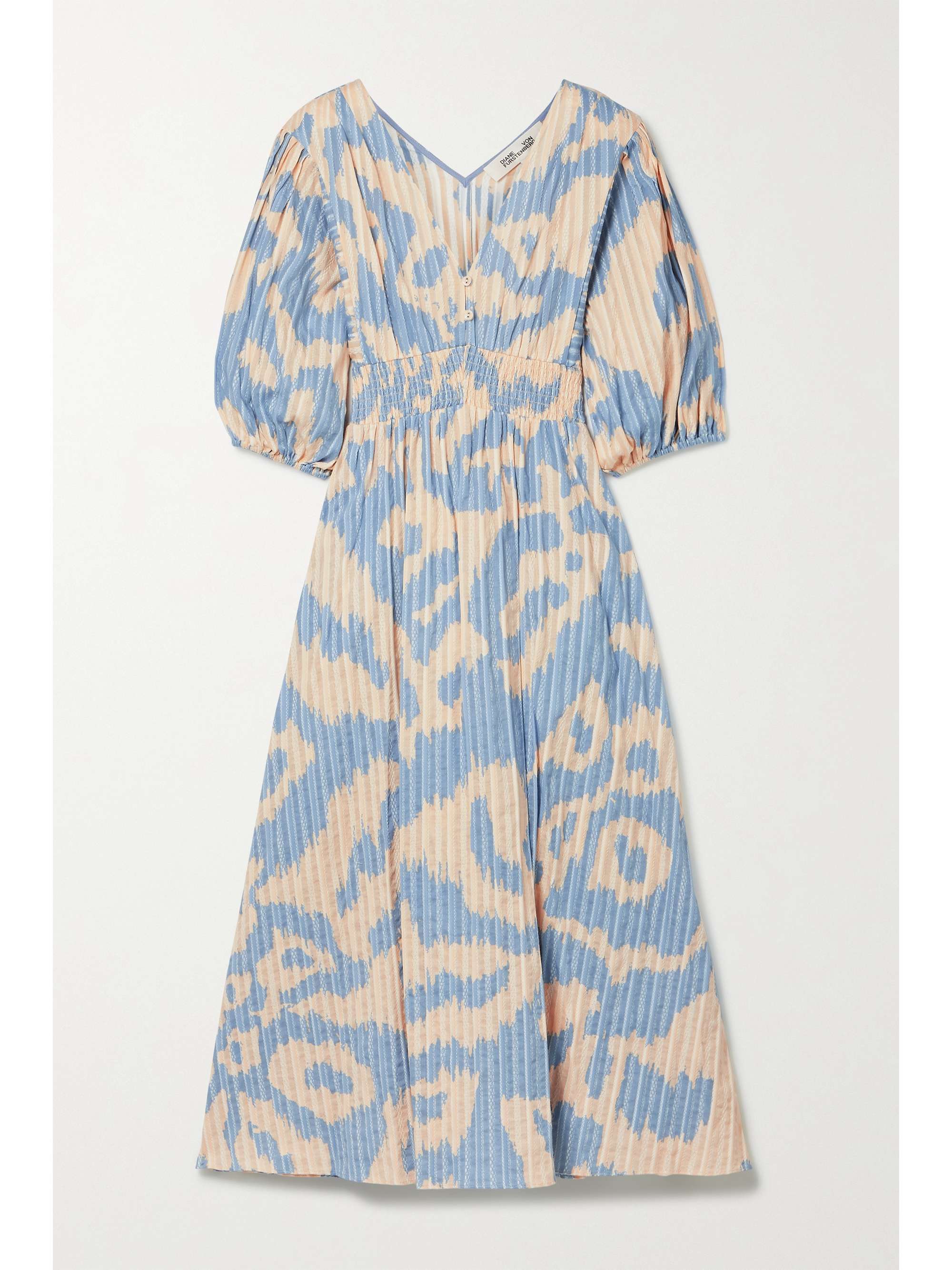DIANE VON FURSTENBERG Freda leopard-print cotton-jacquard midi dress ...