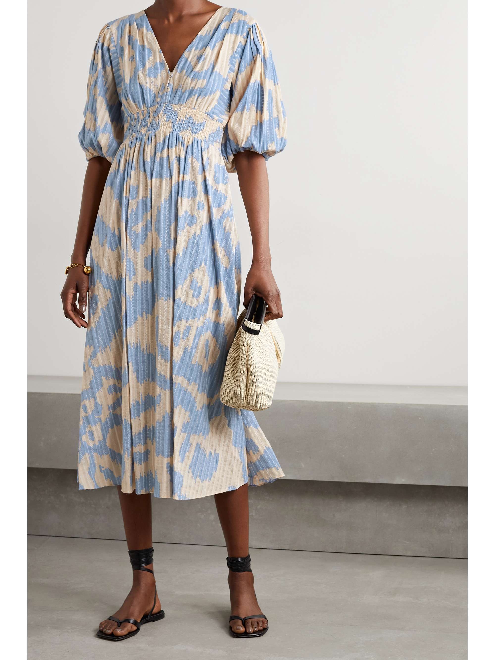 DIANE VON FURSTENBERG Freda leopard-print cotton-jacquard midi dress ...