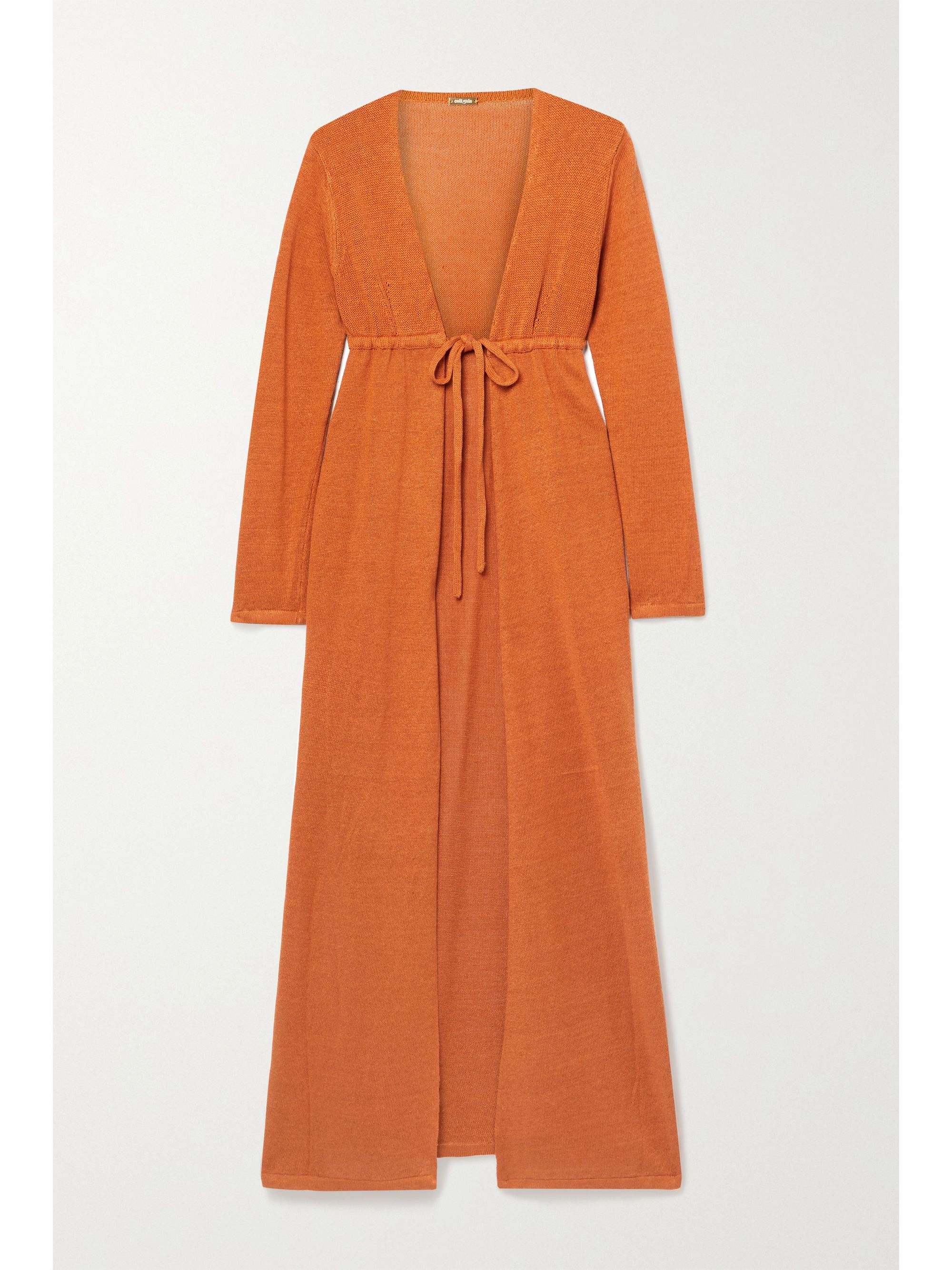 Orange Nina linen-blend cardigan | CULT GAIA | NET-A-PORTER