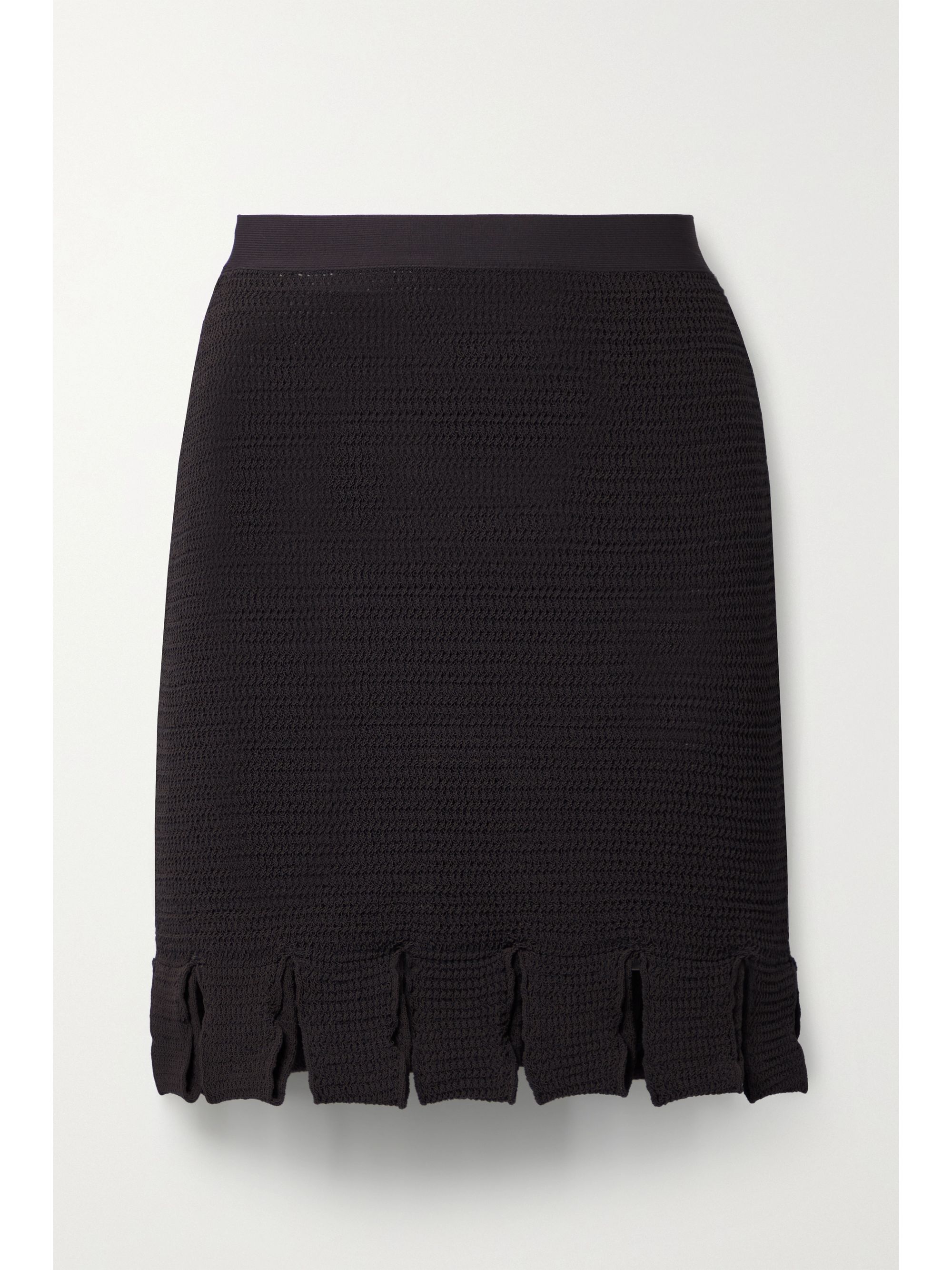 Dark brown Crocheted cotton-blend mini skirt | BOTTEGA VENETA | NET-A ...
