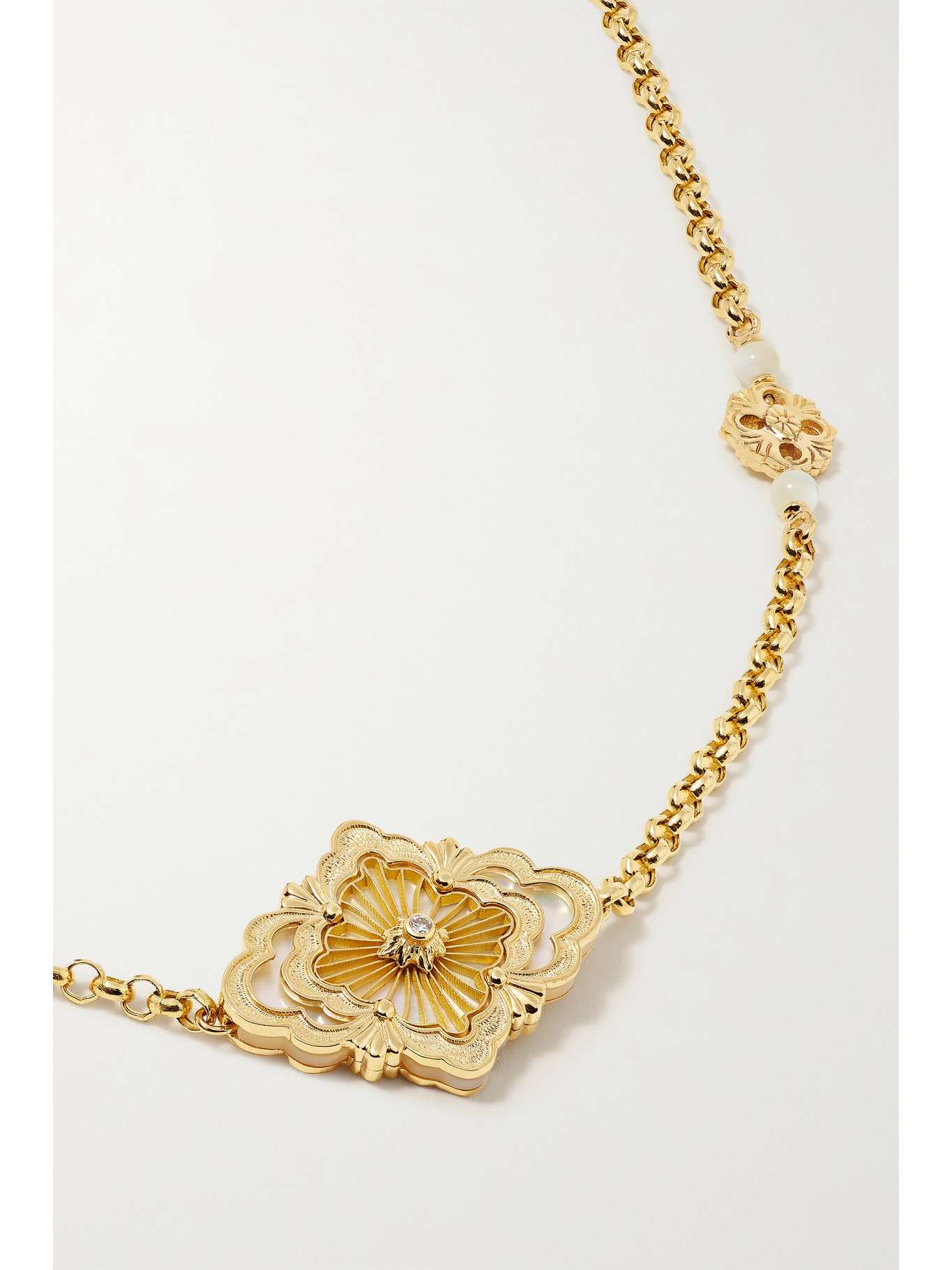 BUCCELLATI Opera Tulle 18-karat gold, mother-of-pearl and diamond ...