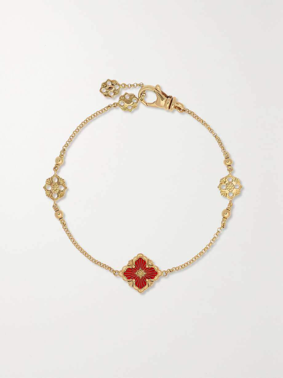 BUCCELLATI Opera Tulle 18-karat gold and enamel bracelet | NET-A-PORTER