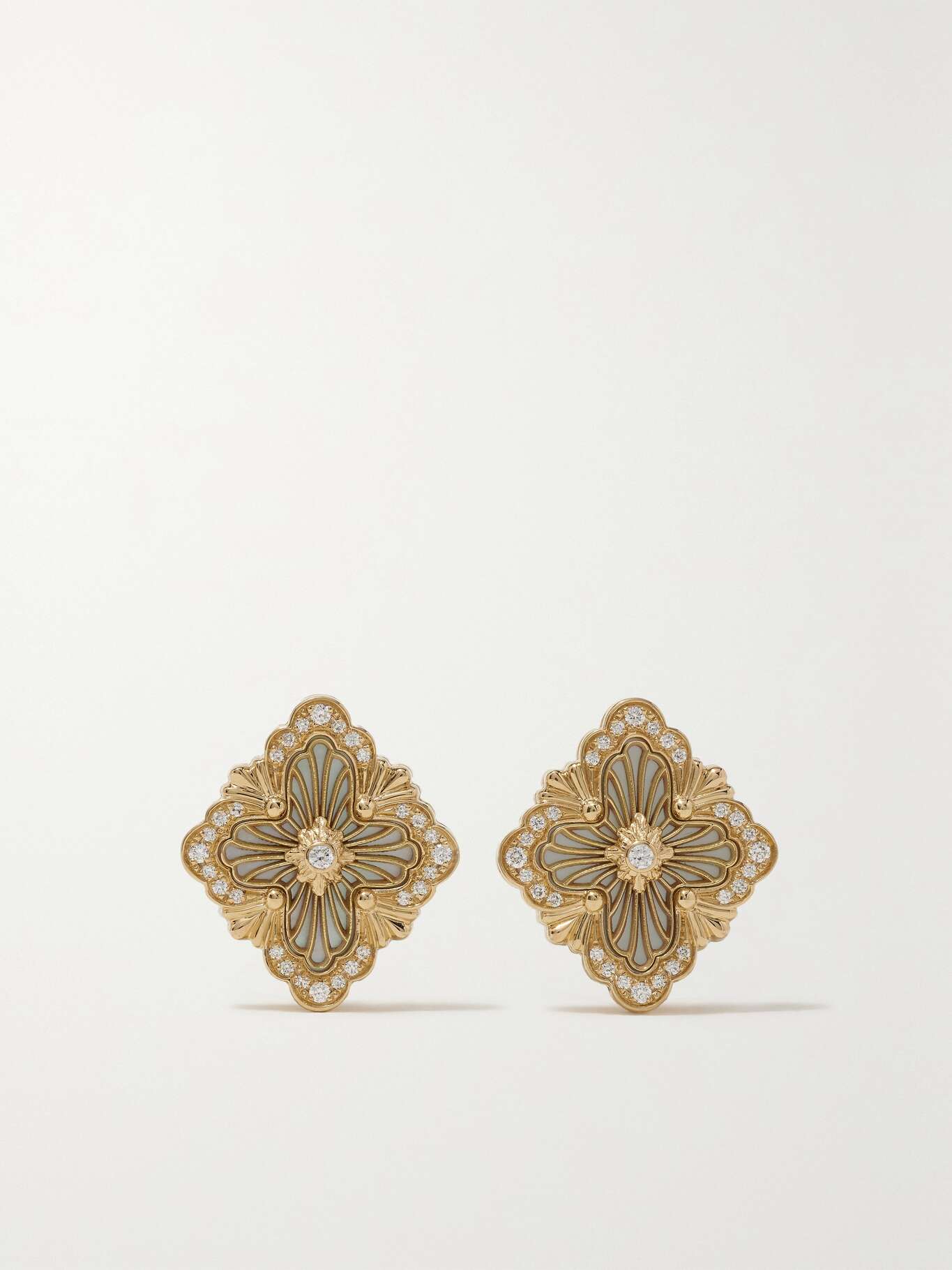 BUCCELLATI Opera Tulle 18-karat gold, mother-of-pearl and diamond ...