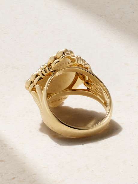 Gold Opera Tulle 18-karat gold enamel ring | BUCCELLATI | NET-A-PORTER