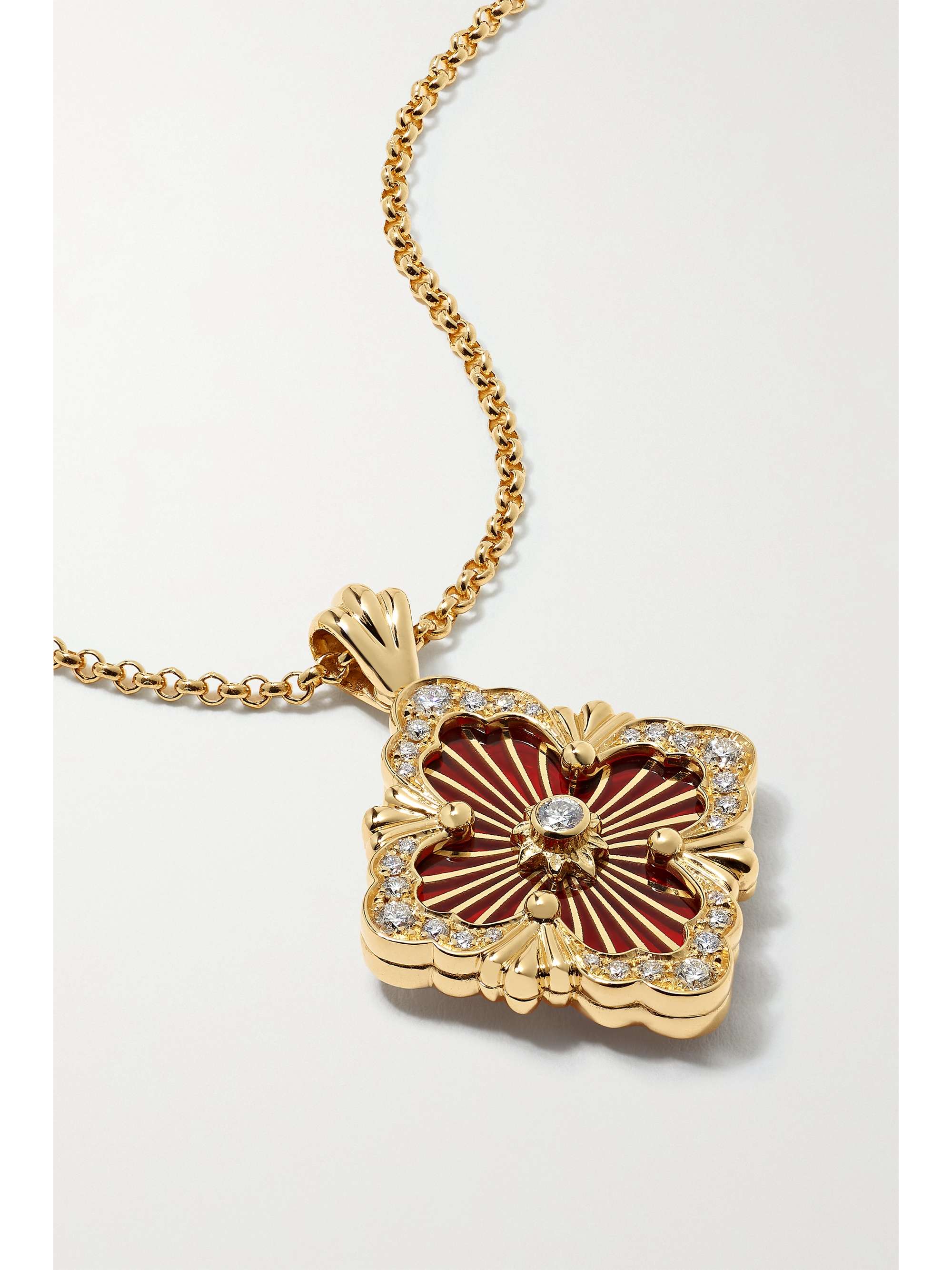 Gold Opera Tulle 18-karat gold, diamond and enamel necklace ...