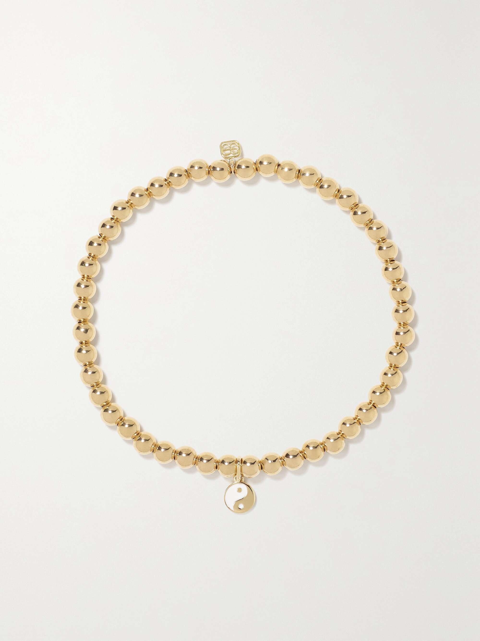 SYDNEY EVAN Yin Yang 14-karat gold enamel bracelet | NET-A-PORTER