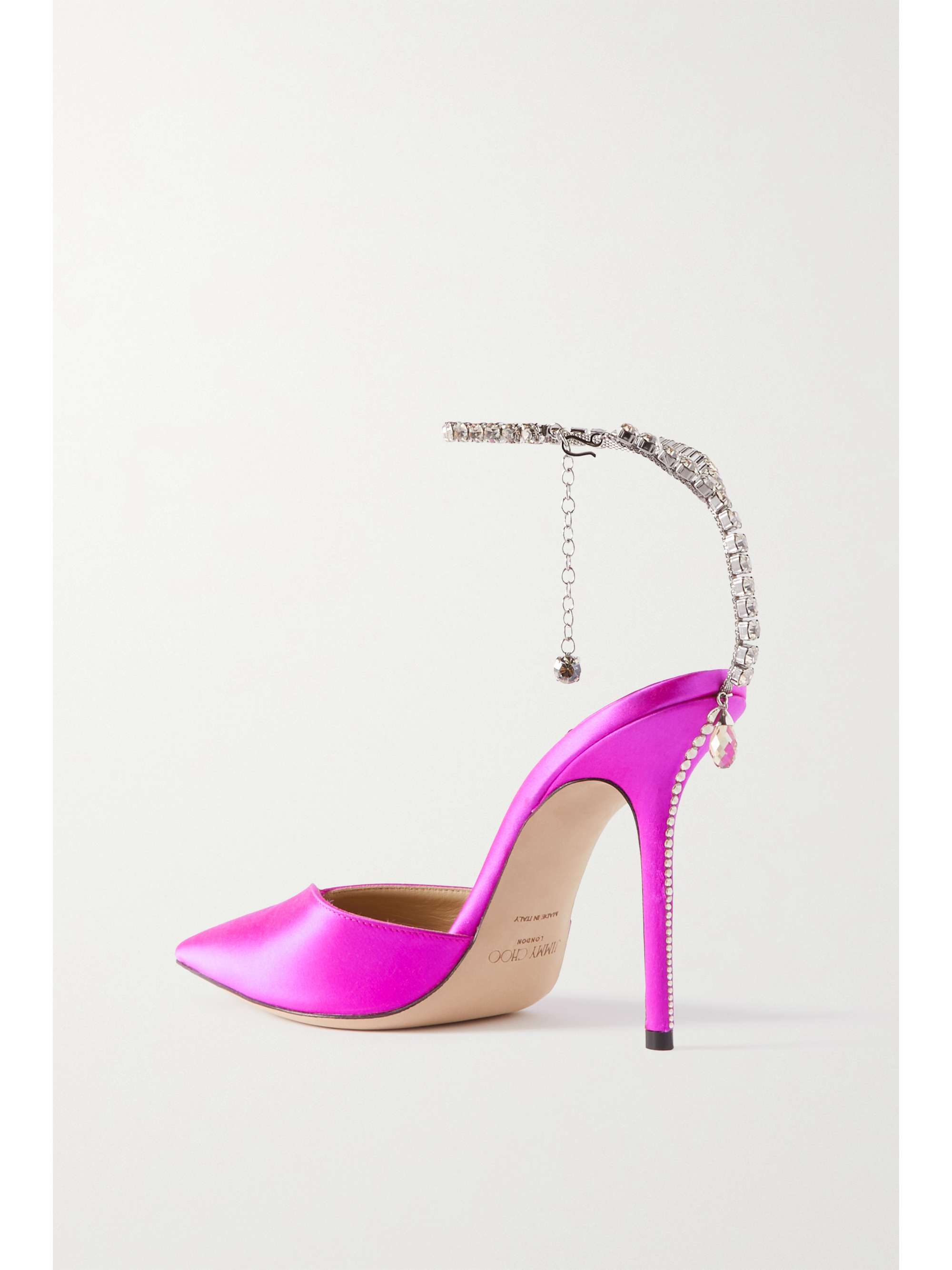 Jimmy Choo Saeda 100 Crystal Embellished Satin Pumps Net A Porter