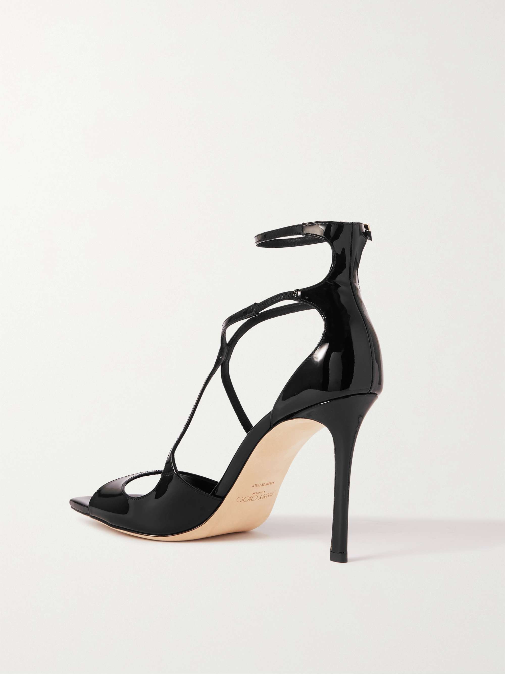 JIMMY CHOO Azia 95 patent-leather sandals | NET-A-PORTER