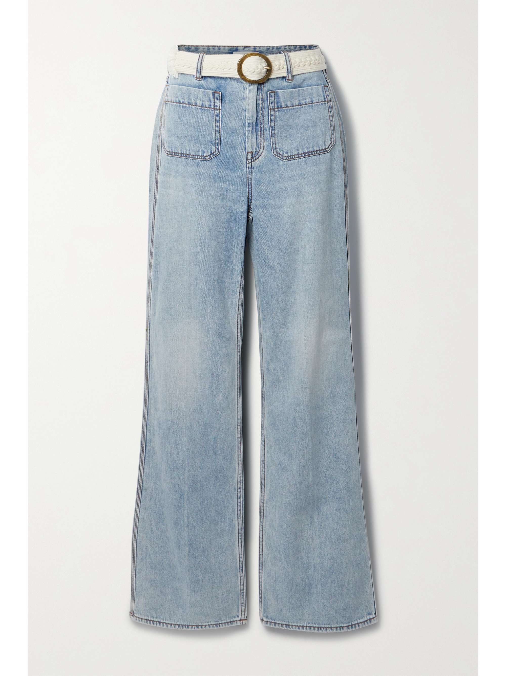 Light denim Andie belted high-rise flared jeans | ZIMMERMANN | NET-A-PORTER
