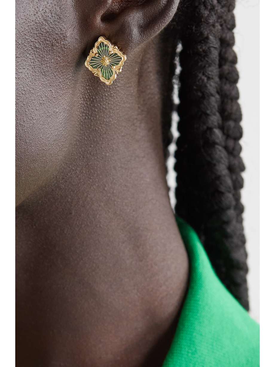 BUCCELLATI Opera Tulle 18-karat gold enamel earrings | NET-A-PORTER