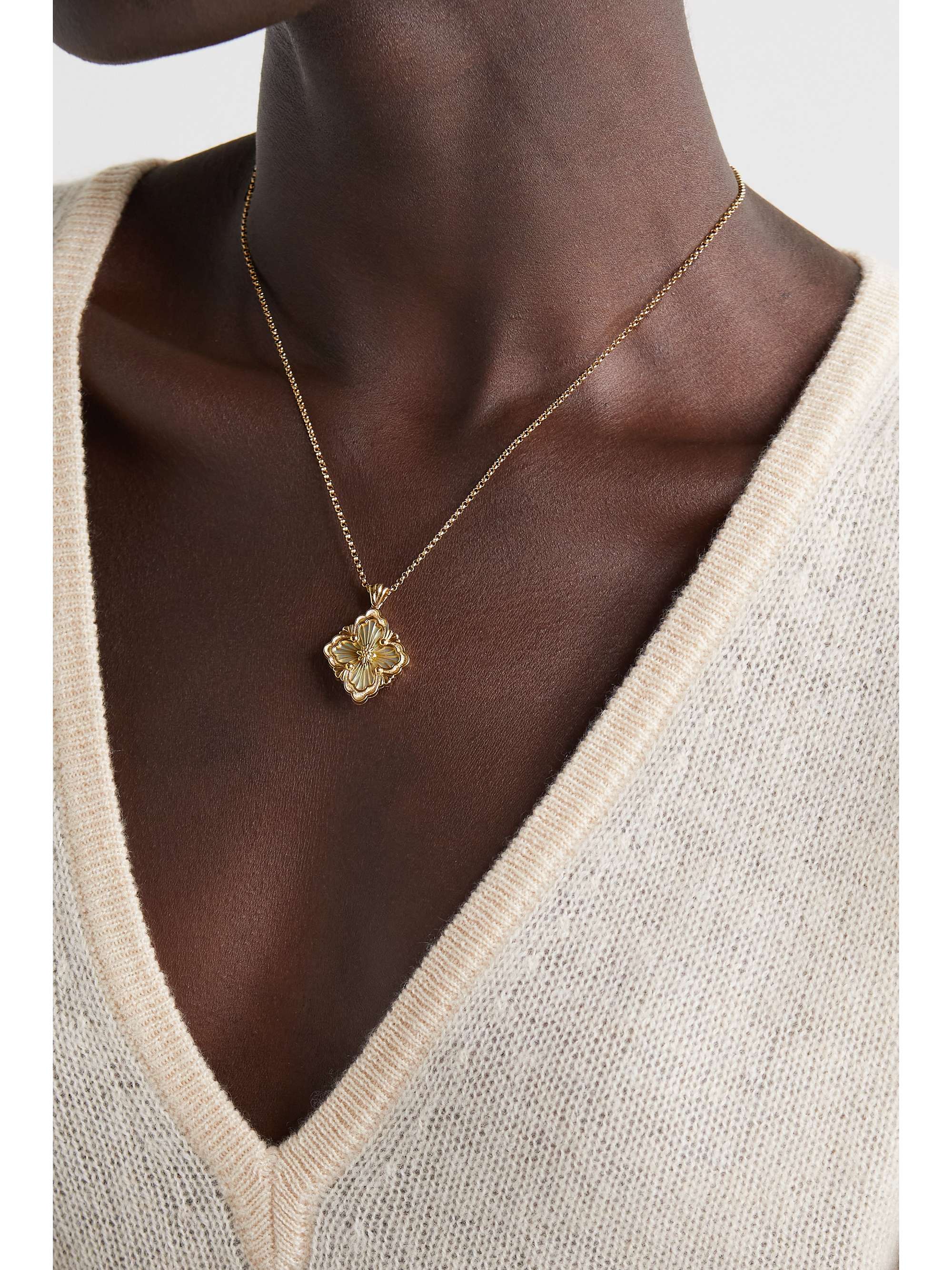 BUCCELLATI Opera Tulle 18-karat gold mother-of-pearl necklace | NET-A ...