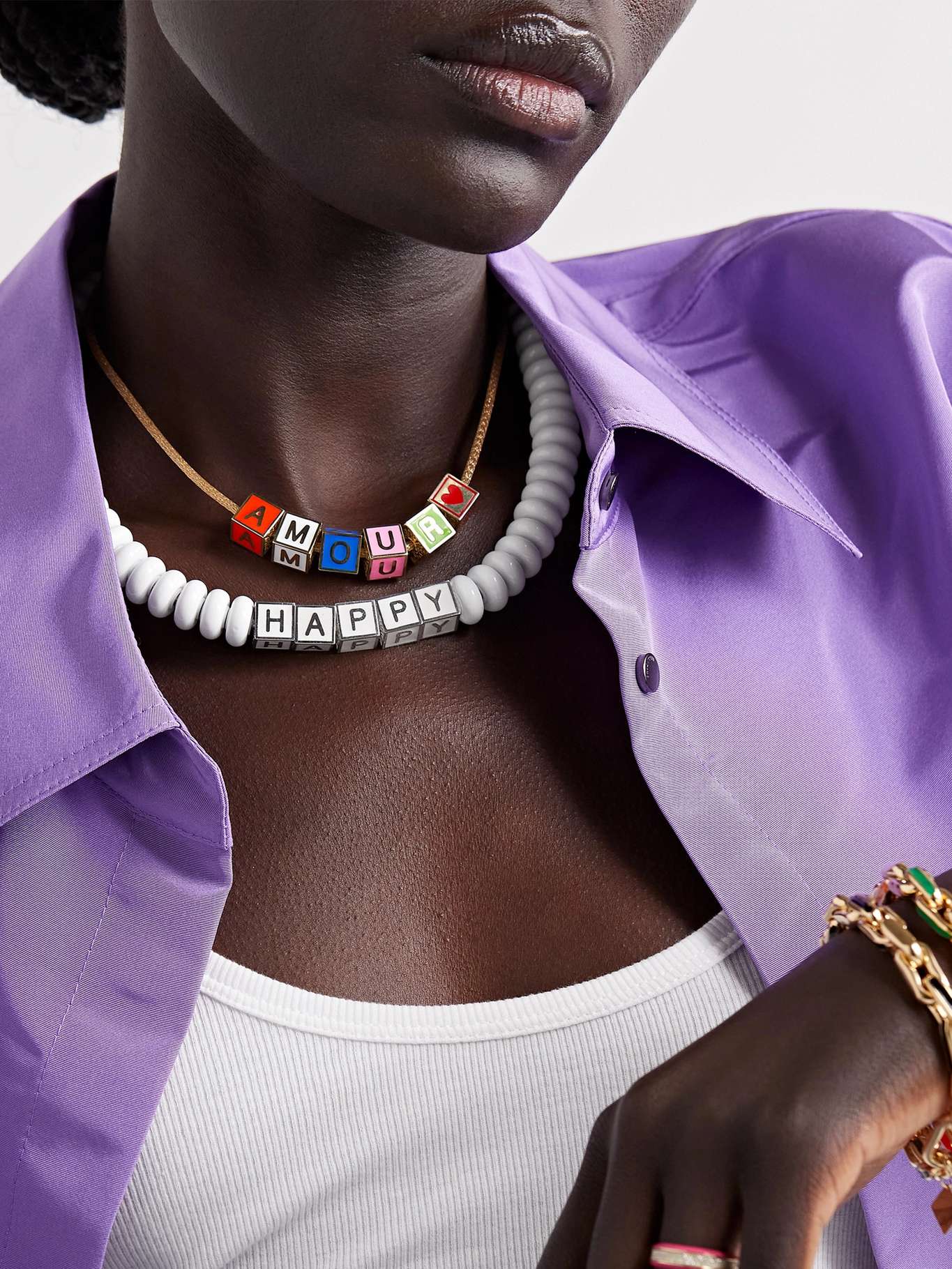 LAUREN RUBINSKI Happy sterling silver, enamel and bead necklace | NET-A ...