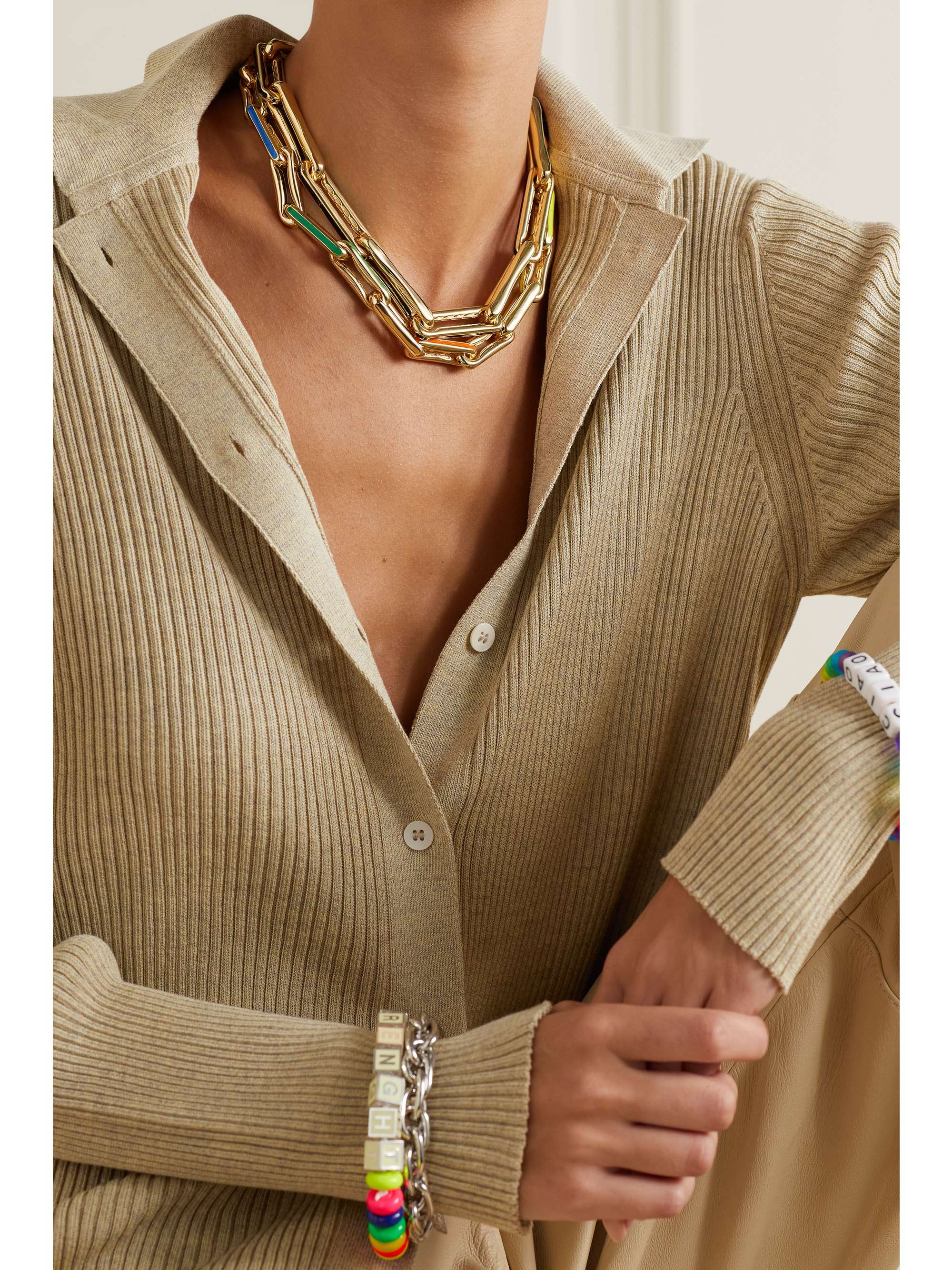 Collier en or 14 carats (585/1000) et émail Large LAUREN RUBINSKI pour ...