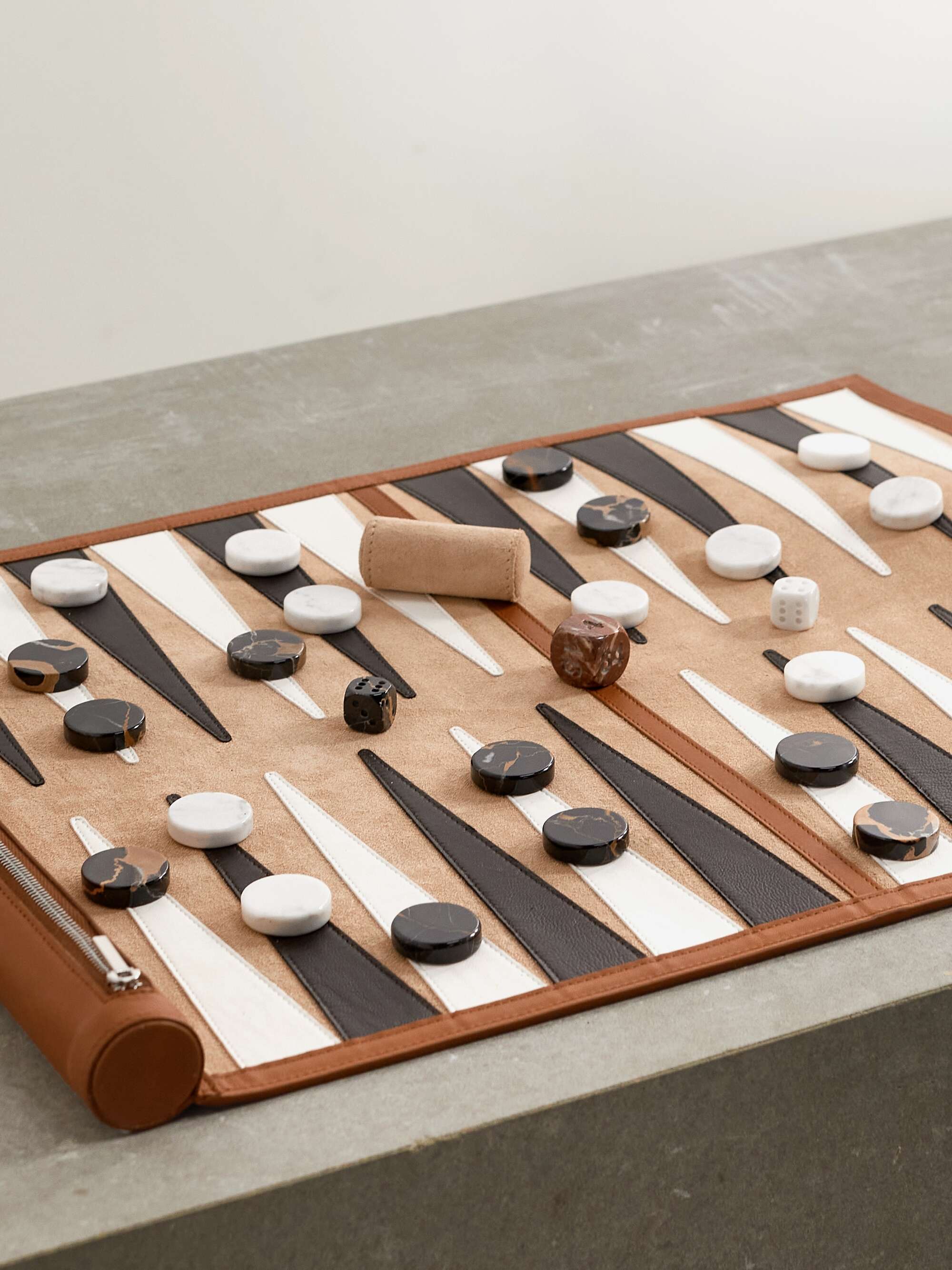 JIL SANDER Portable leather backgammon set | NET-A-PORTER