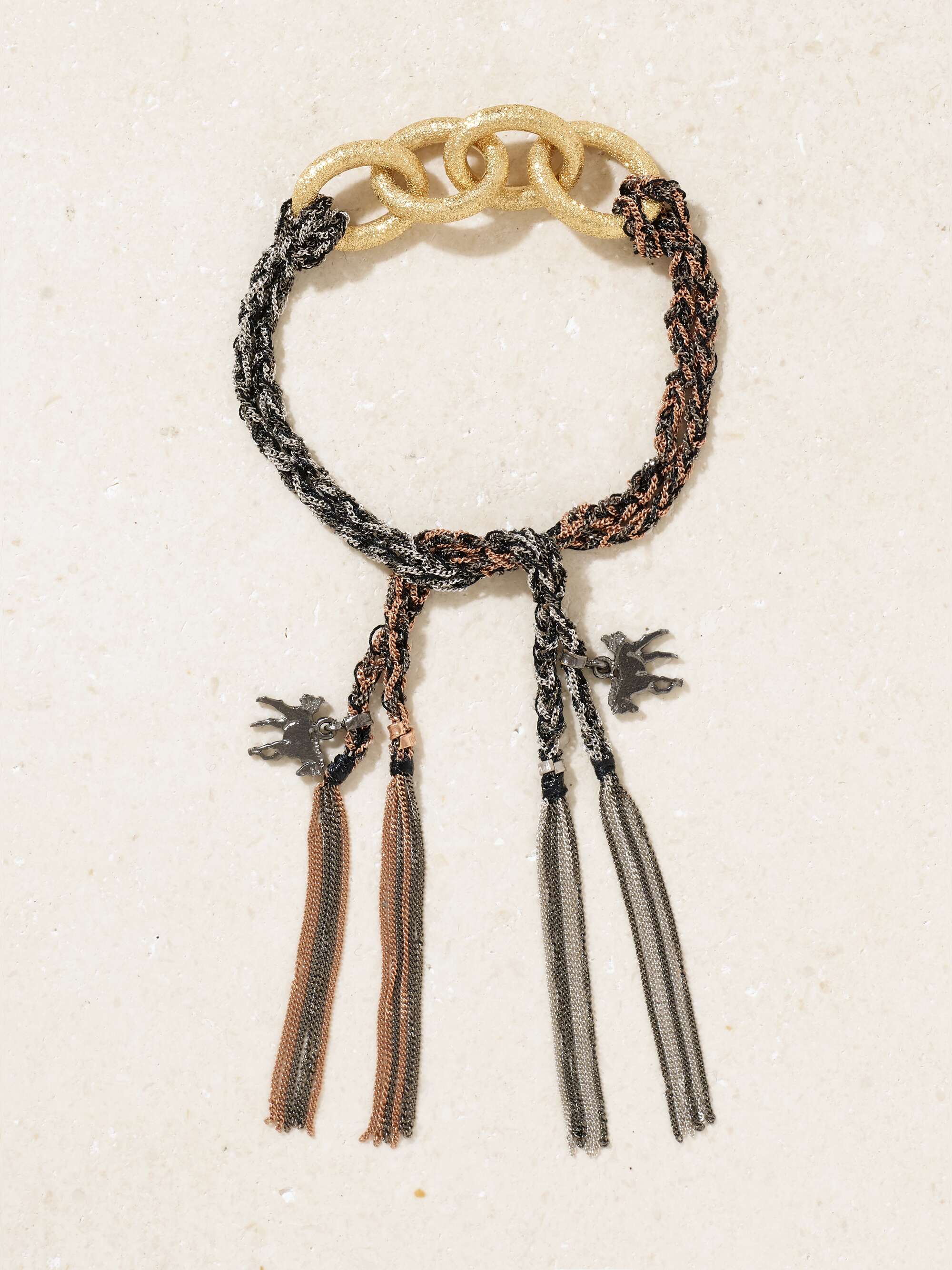 CAROLINA BUCCI Grace Lucky Florentine 18-karat yellow, white and rose ...