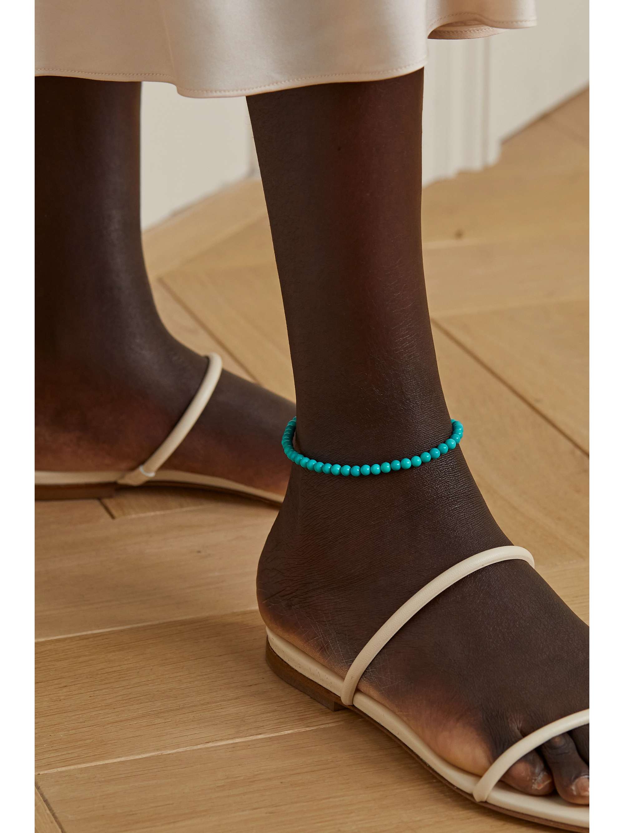 14 karat gold turquoise anklet gold One Size