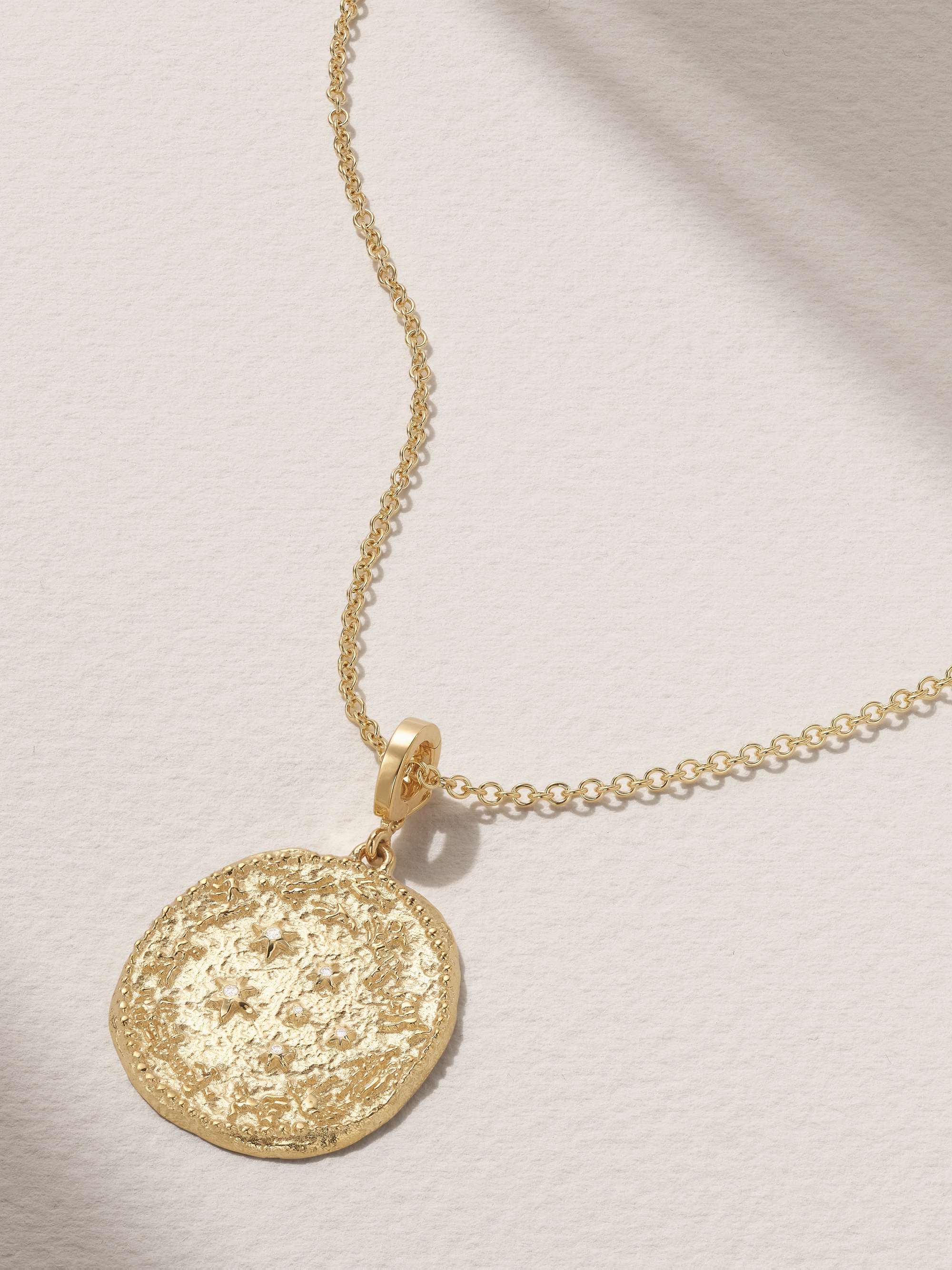 AZLEE Zodiac 18-karat gold diamond necklace | NET-A-PORTER