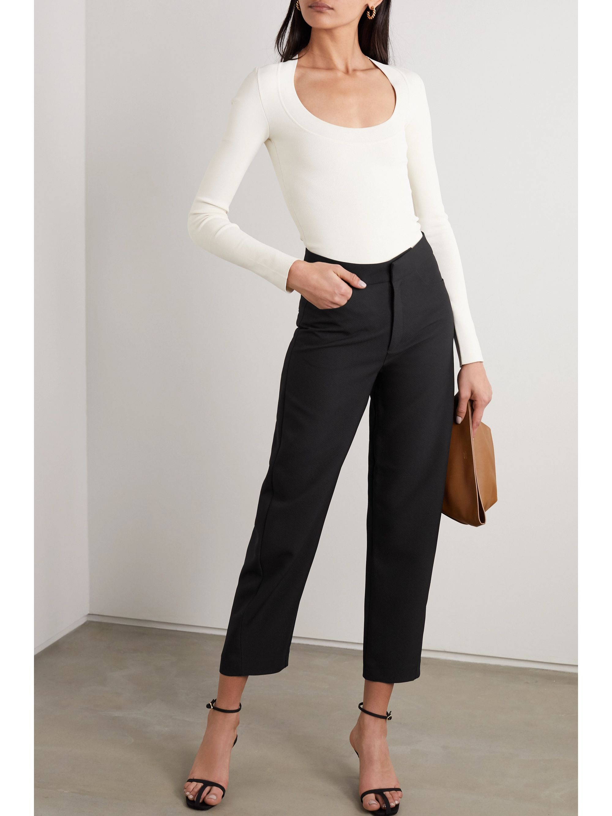 Black Novara cropped drill straight-leg pants | TOTÊME | NET-A-PORTER