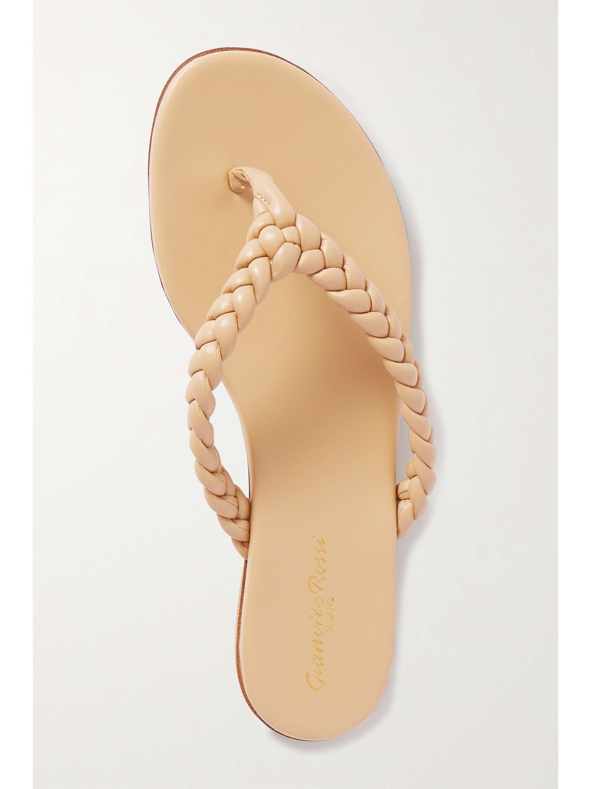 GIANVITO ROSSI Braided leather flip flops | NET-A-PORTER