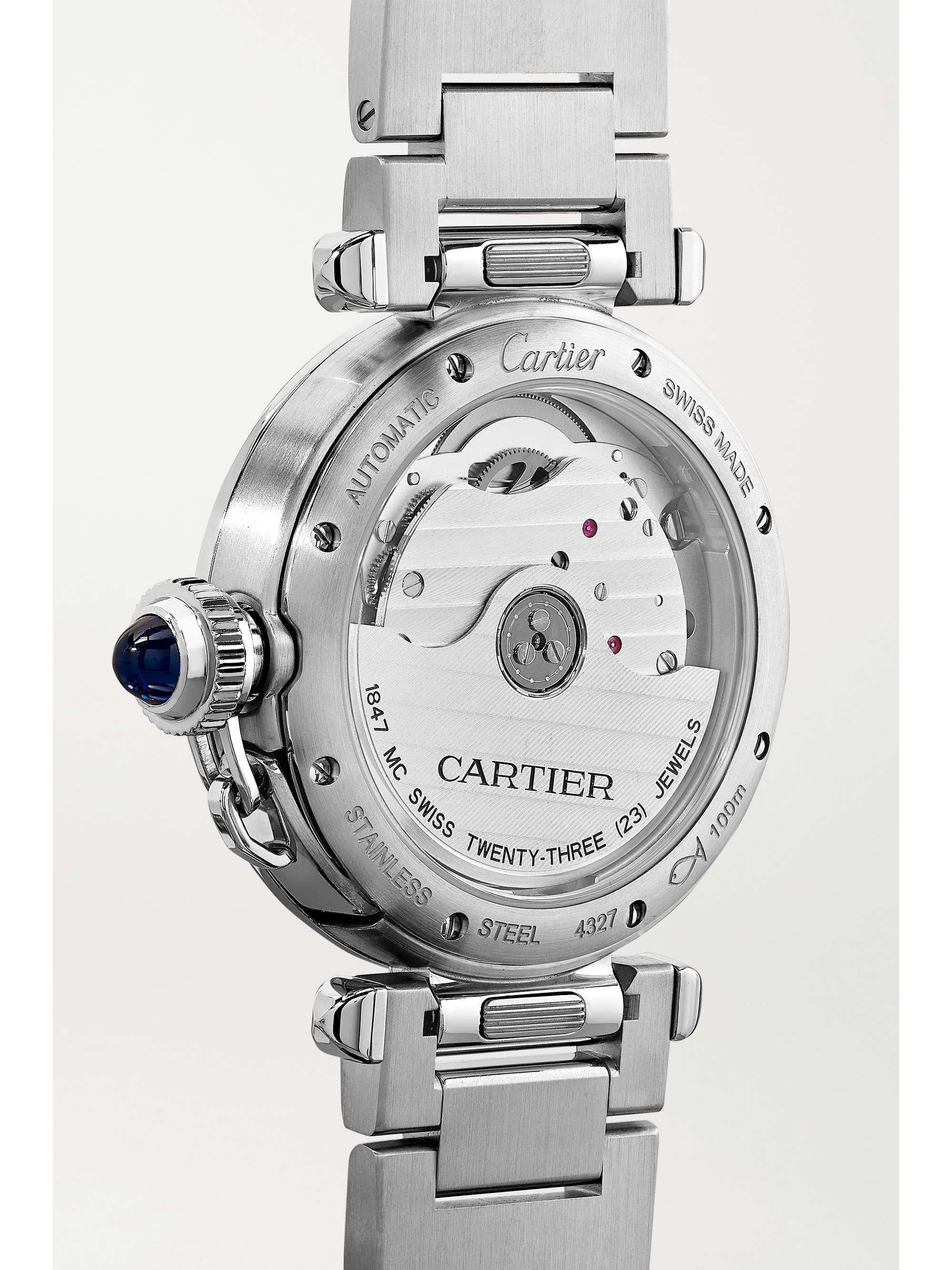 CARTIER Pasha de Cartier Automatic 35mm stainless steel watch | NET-A ...