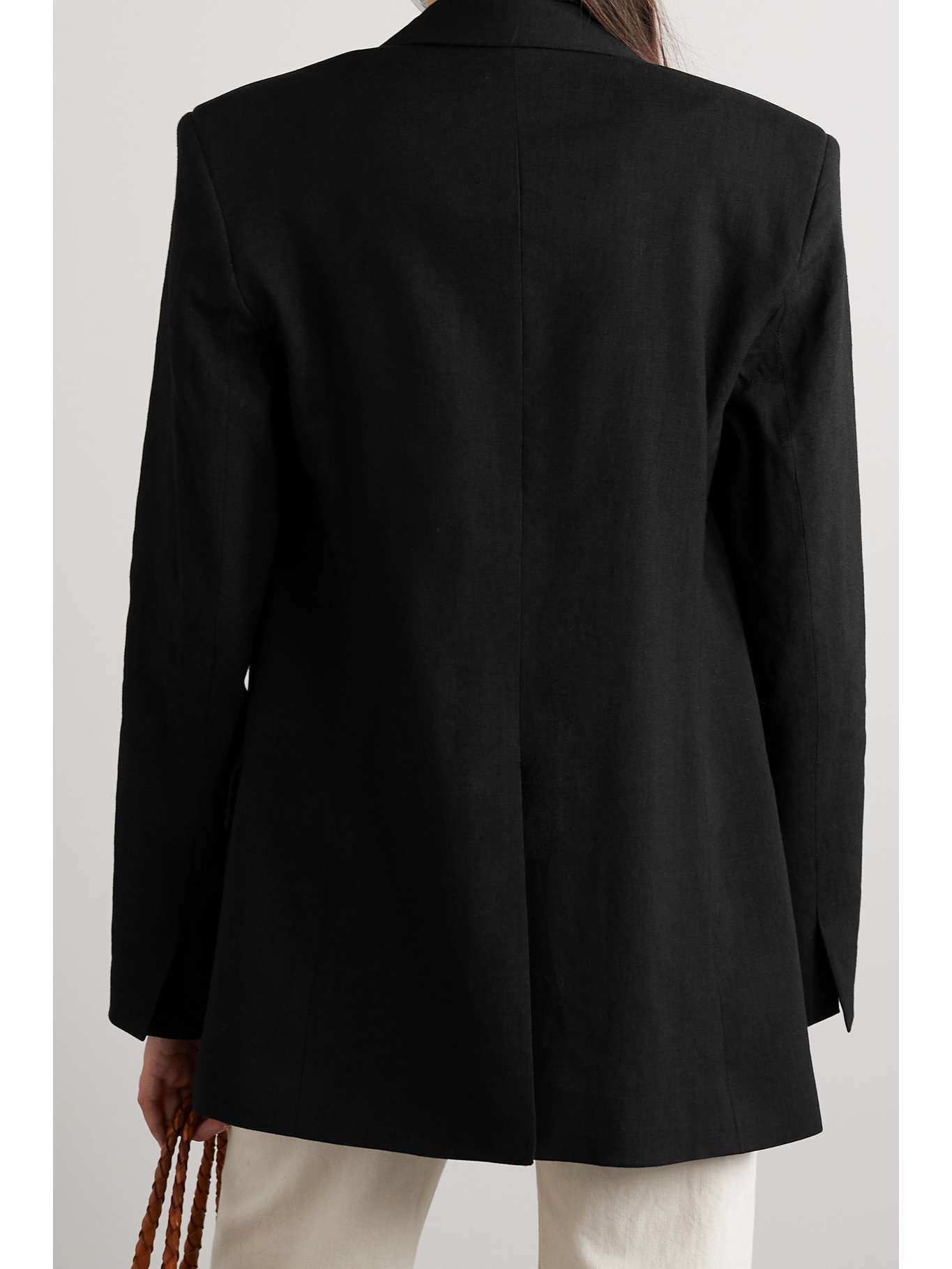 Black The Relaxed linen-blend blazer | MATTEAU | NET-A-PORTER