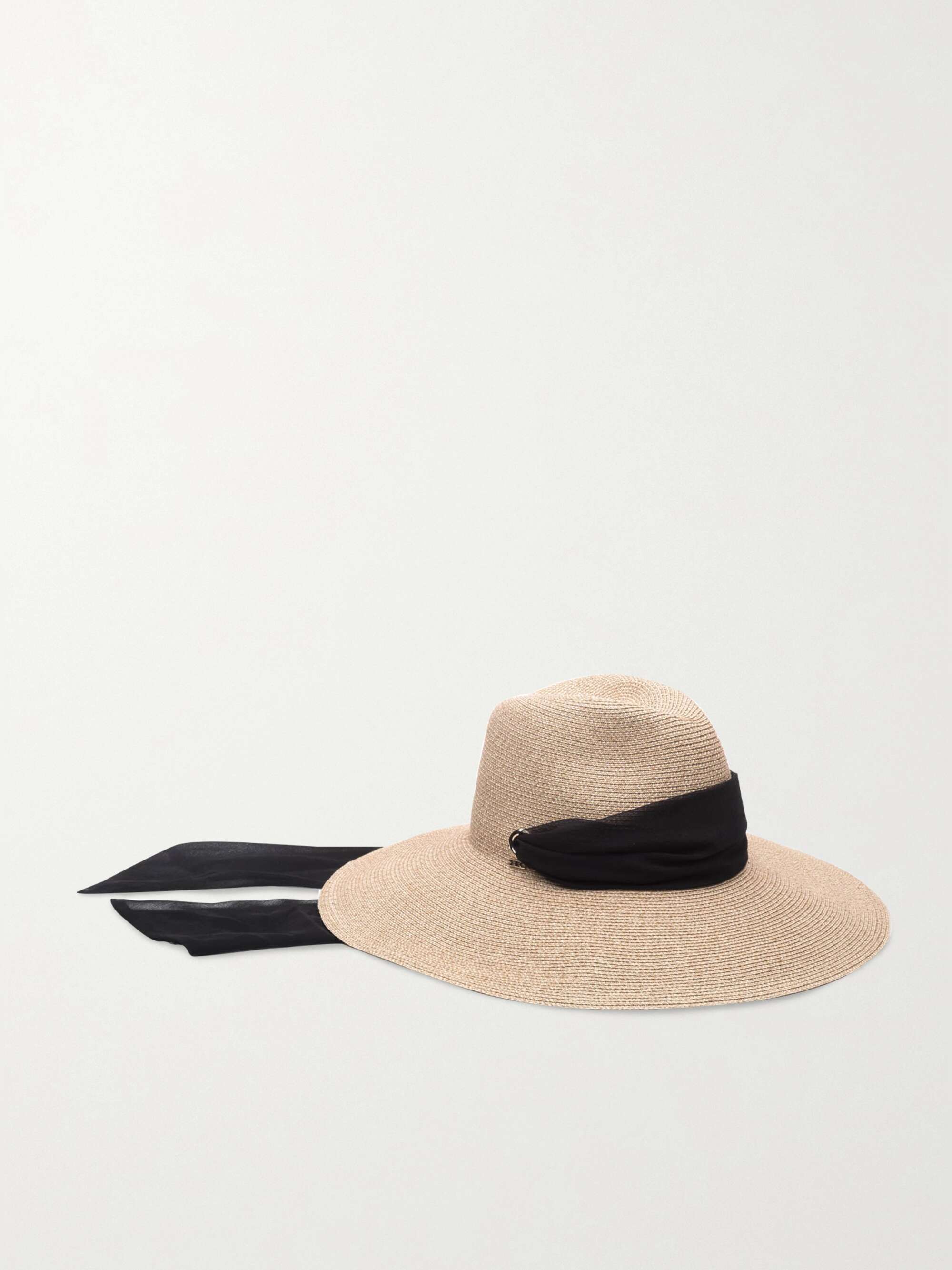EUGENIA KIM Cassidy voile-trimmed straw hat | NET-A-PORTER