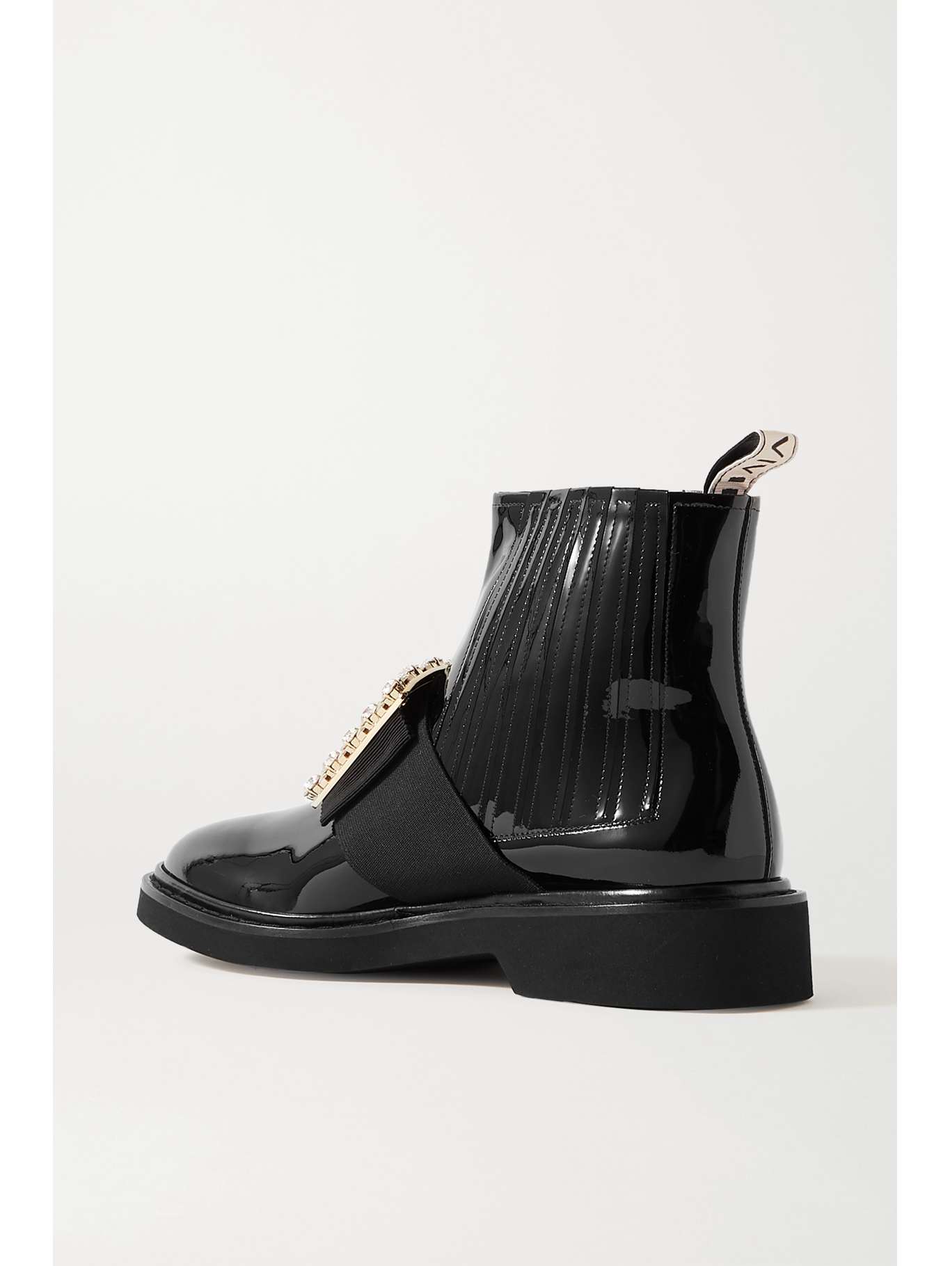 ROGER VIVIER Viv Ranger crystal-embellished patent-leather Chelsea ...
