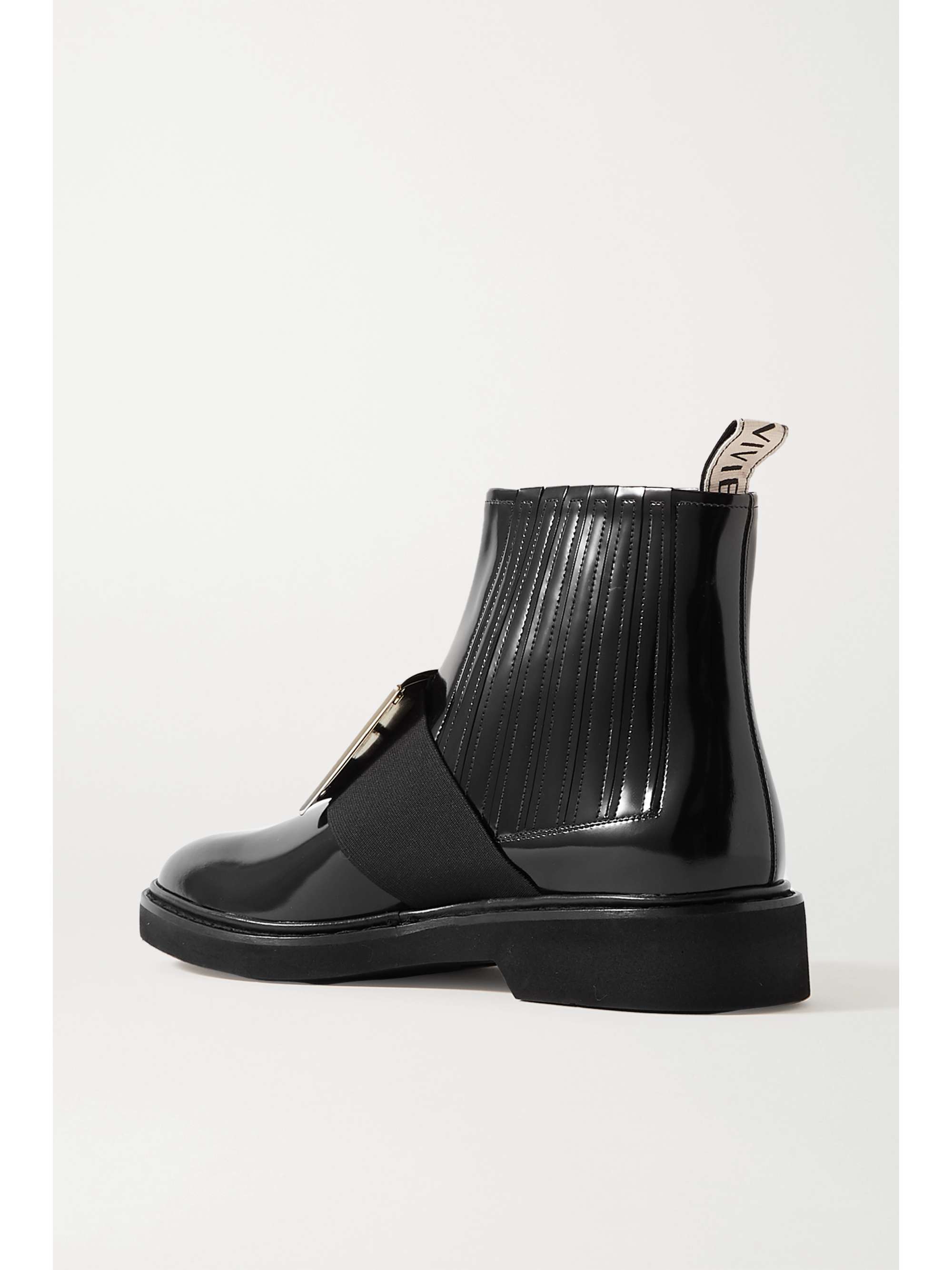 ROGER VIVIER Viv Ranger embellished patent-leather Chelsea boots | NET ...