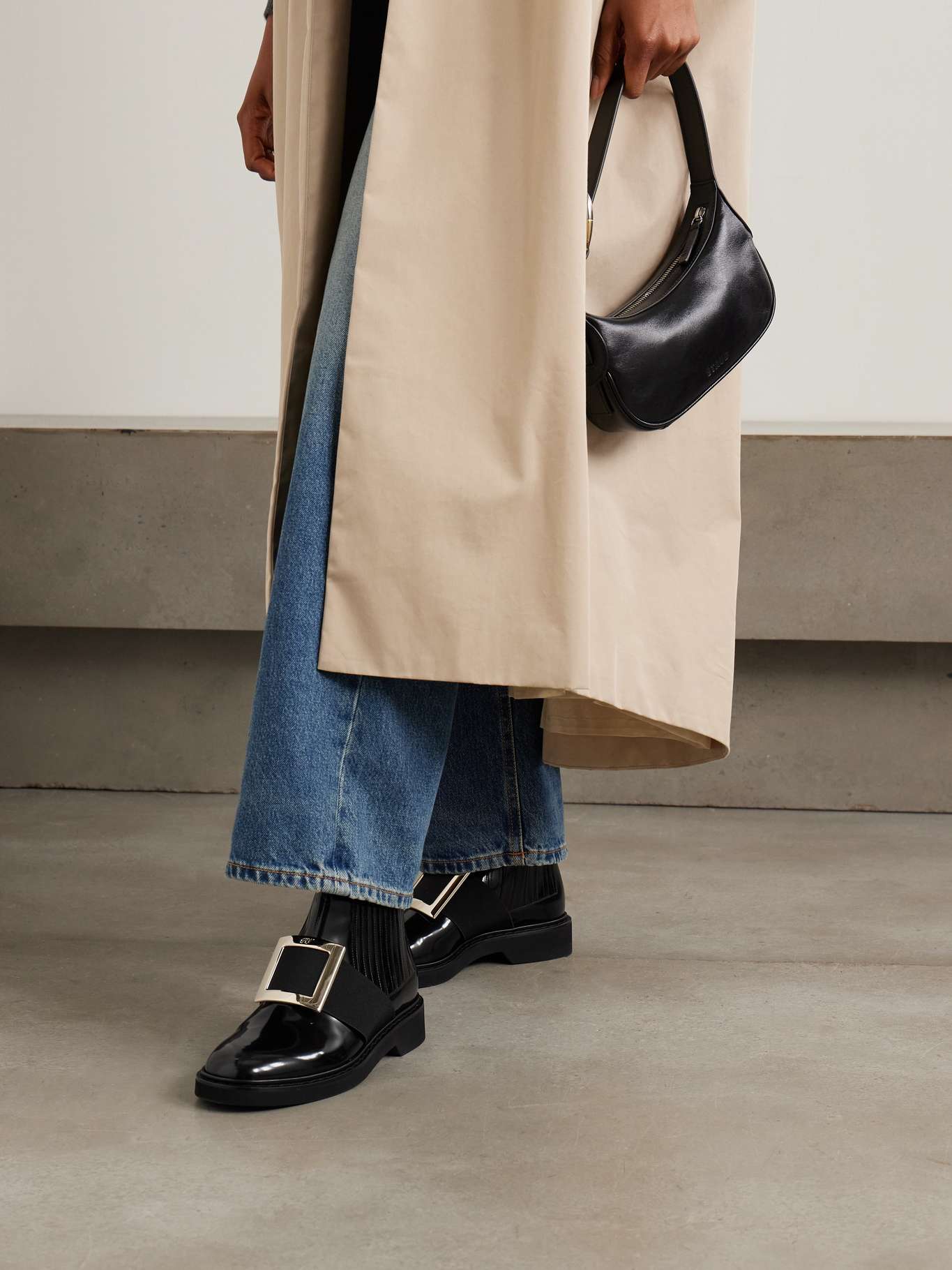 ROGER VIVIER Viv Ranger embellished patent-leather Chelsea boots | NET ...