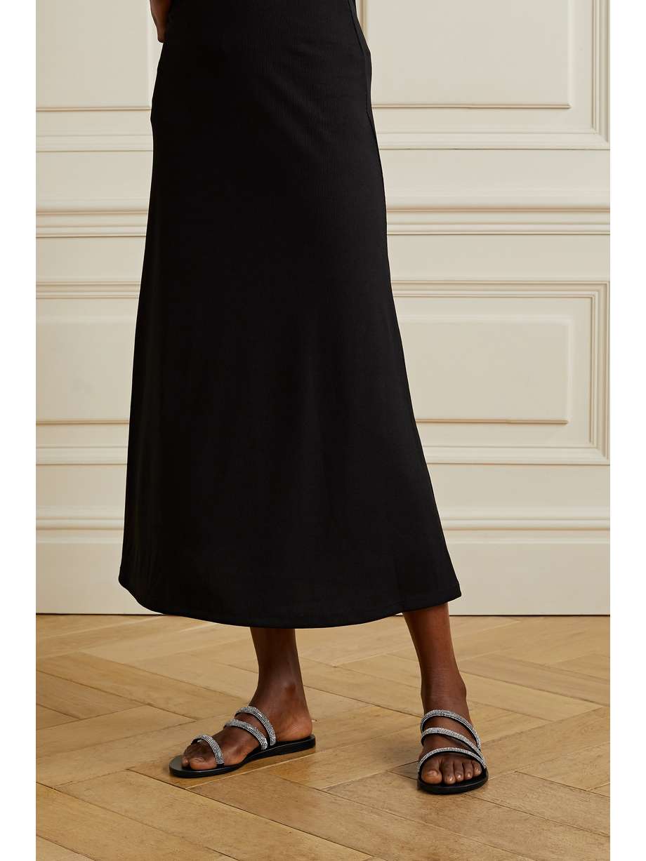 ANCIENT GREEK SANDALS Polytimi Diamante crystal-embellished suede ...