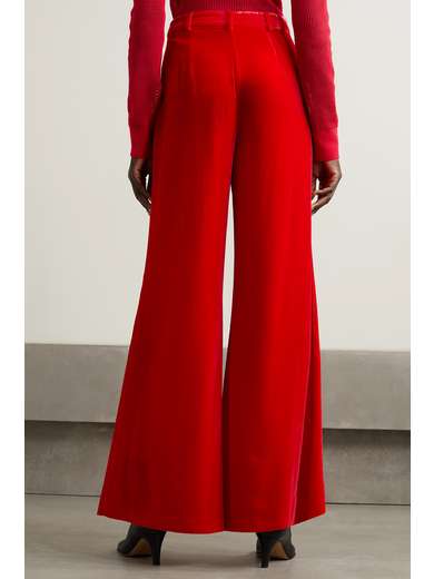Red Velvet wide-leg pants | LES RÊVERIES | NET-A-PORTER