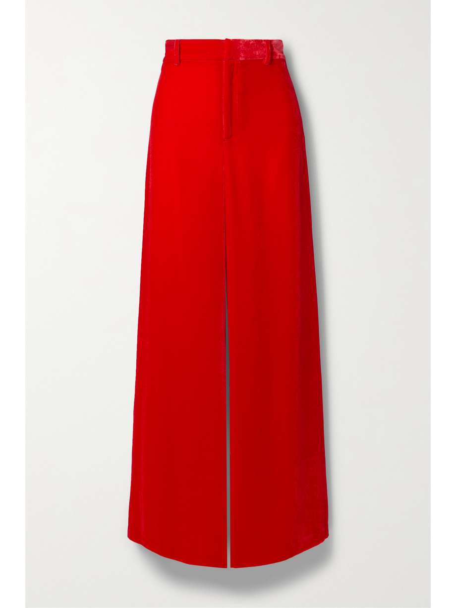 Red Velvet wide-leg pants | LES RÊVERIES | NET-A-PORTER