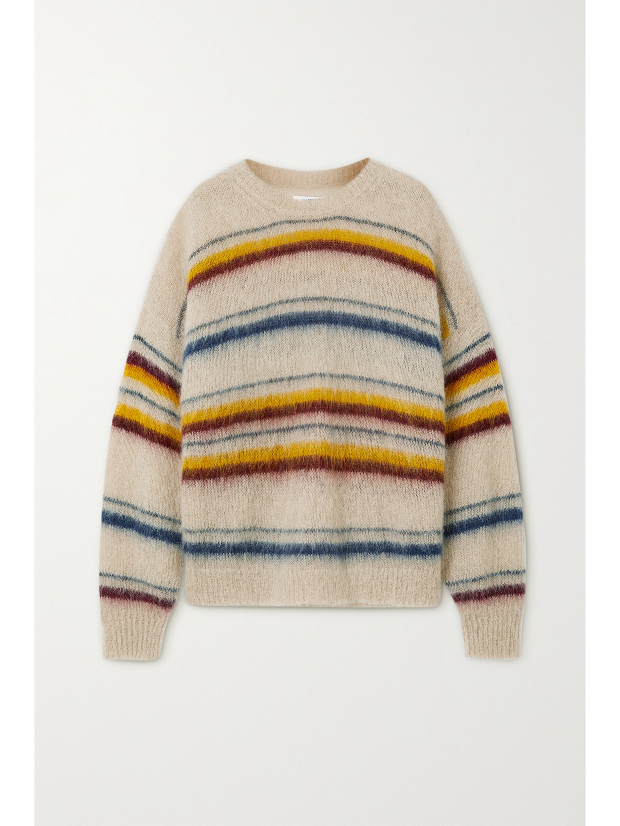 Isabel Marant Étoile Drussell Striped Mohair Blend Sweater In Beige