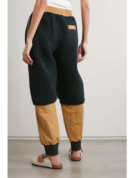 JW ANDERSON Fleece-paneled twill tapered track pants | NET-A-PORTER