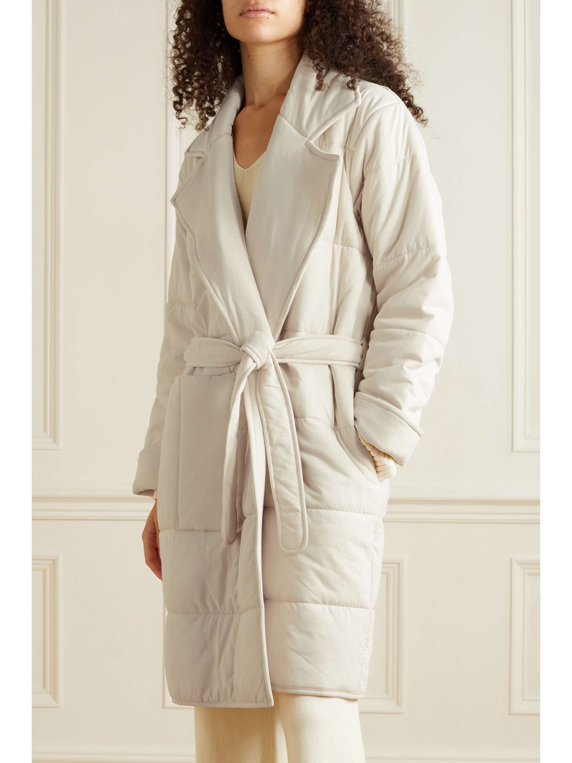 SKIN Sonya quilted padded cotton-jersey robe | NET-A-PORTER