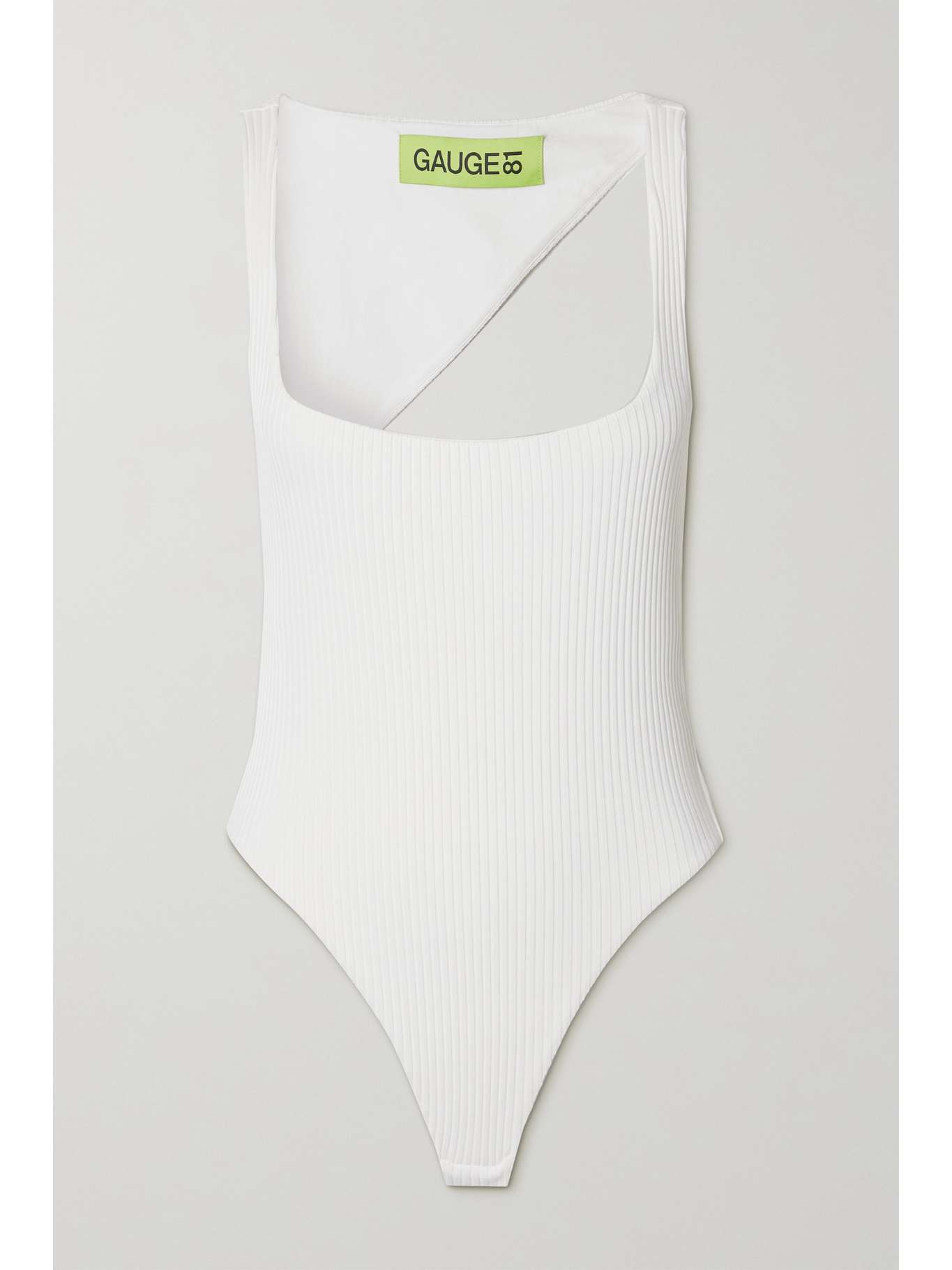 White Rouen open-back ribbed-knit bodysuit | GAUGE81 | NET-A-PORTER