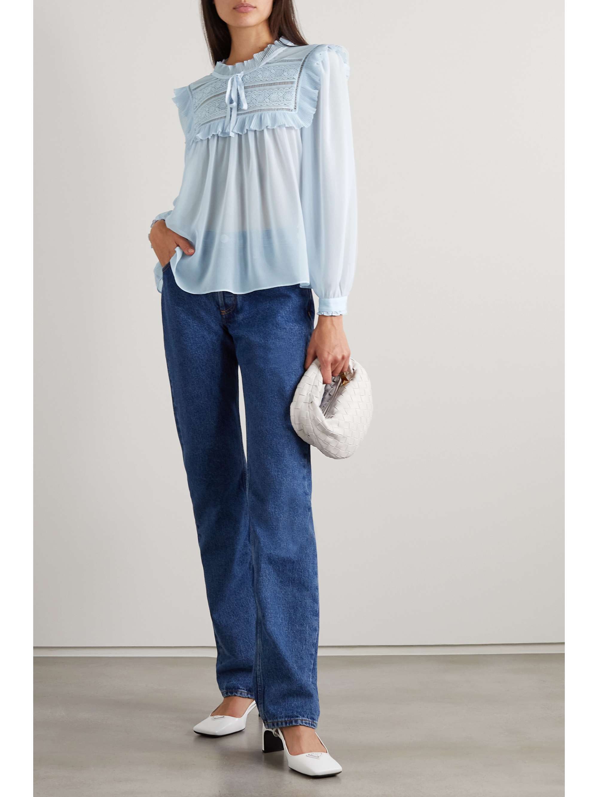 a voce alta cimasa decidere blue chiffon shirt risonare Poppa Passato