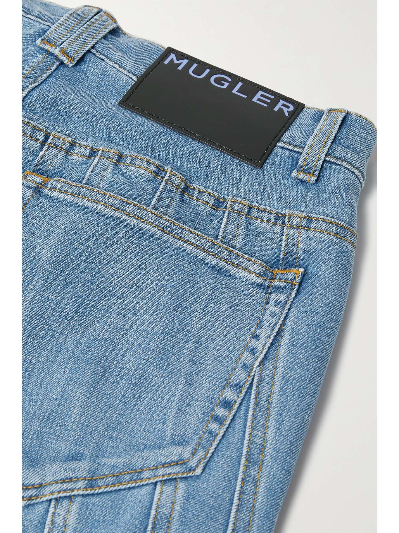 Blue Mid-rise straight-leg jeans | MUGLER | NET-A-PORTER