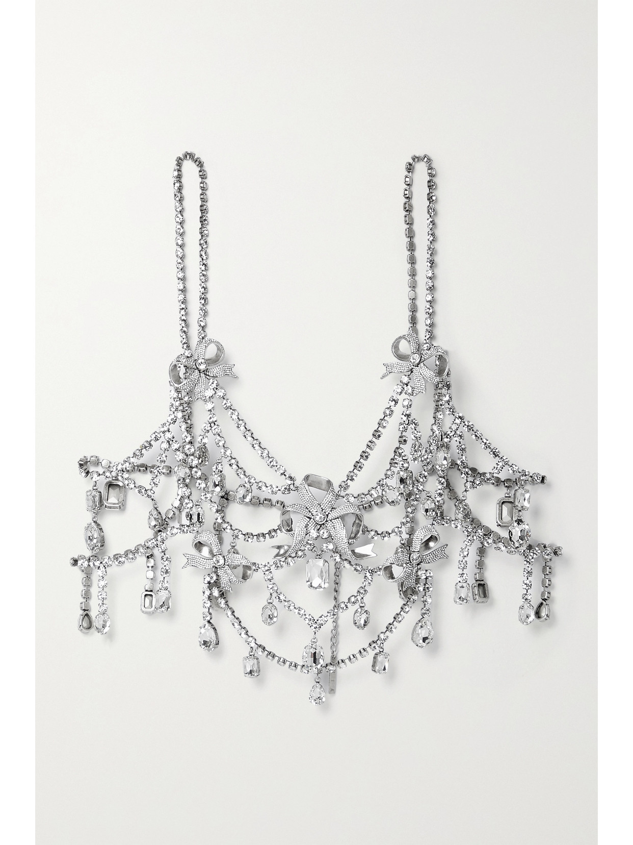 Area Silver-tone Crystal Body Chain | ModeSens