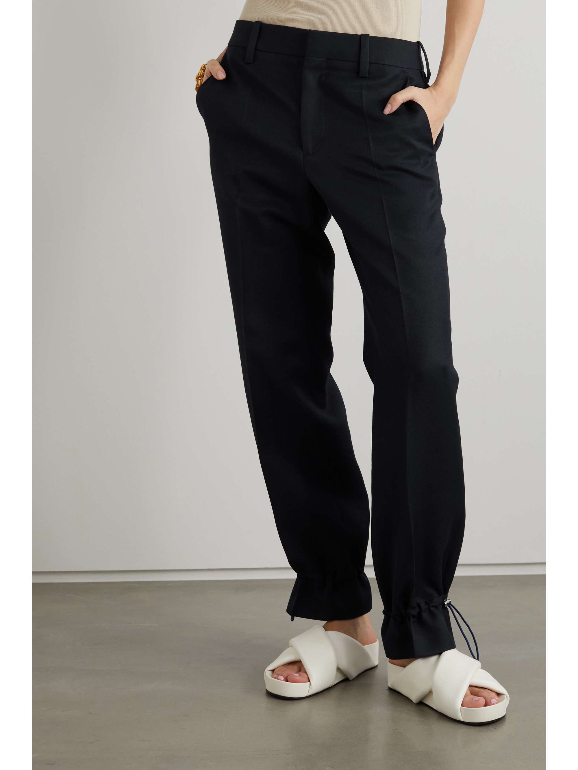Navy Wool-twill straight-leg pants | JW ANDERSON | NET-A-PORTER