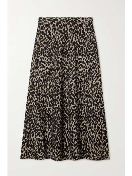 Black Leopard jacquard-knit midi skirt | PROENZA SCHOULER WHITE LABEL ...